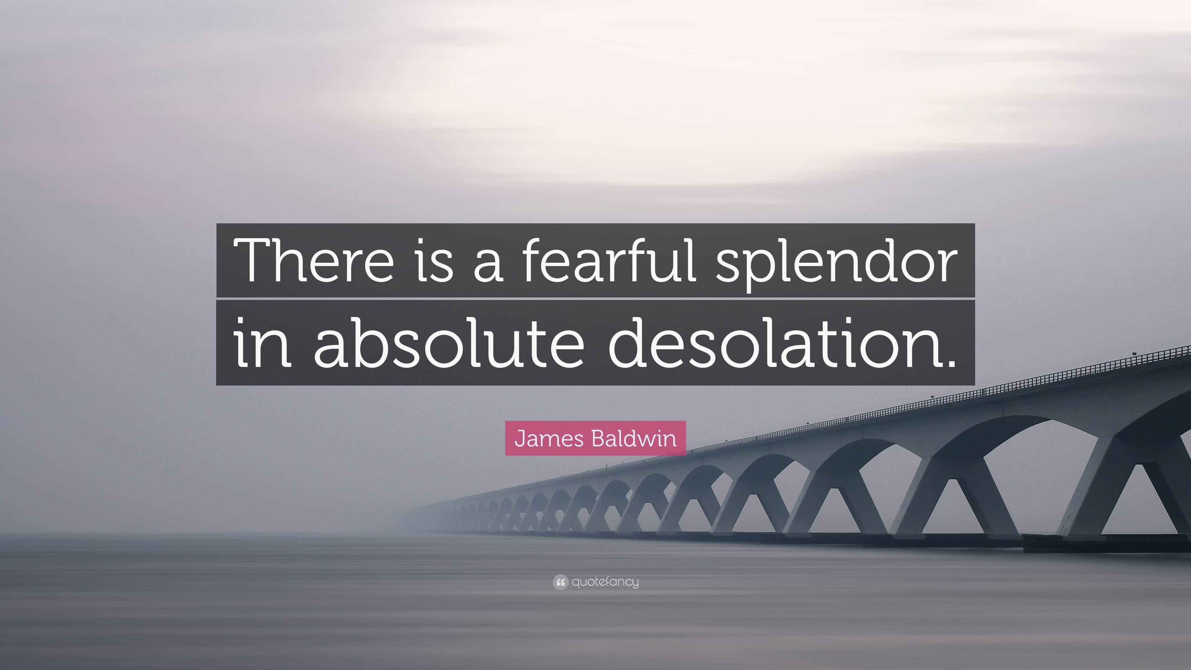 James Baldwin Quote: “There is a fearful splendor in absolute desolation.”