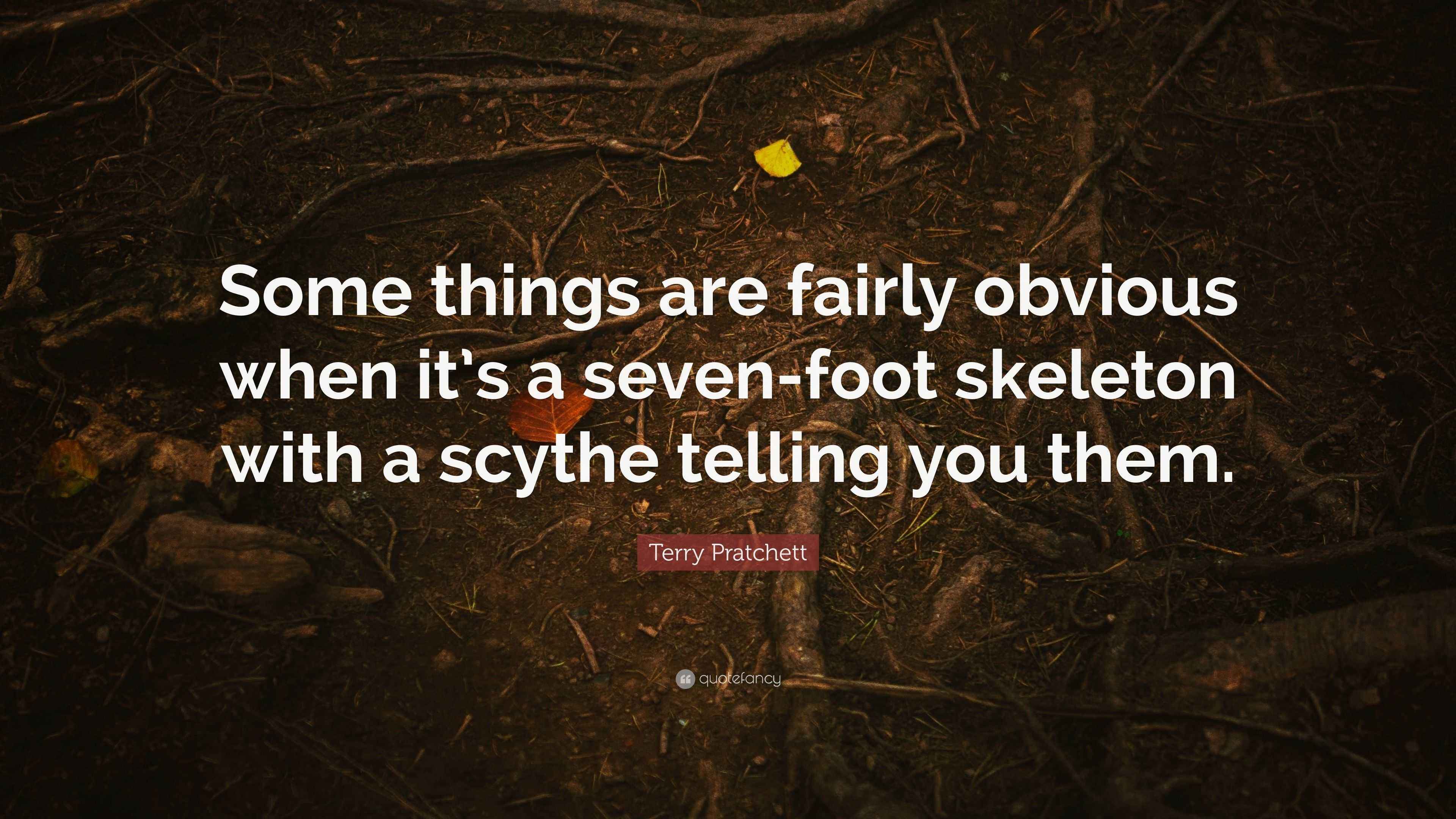 Terry Pratchett Quote: “Some things are fairly obvious when it’s a ...