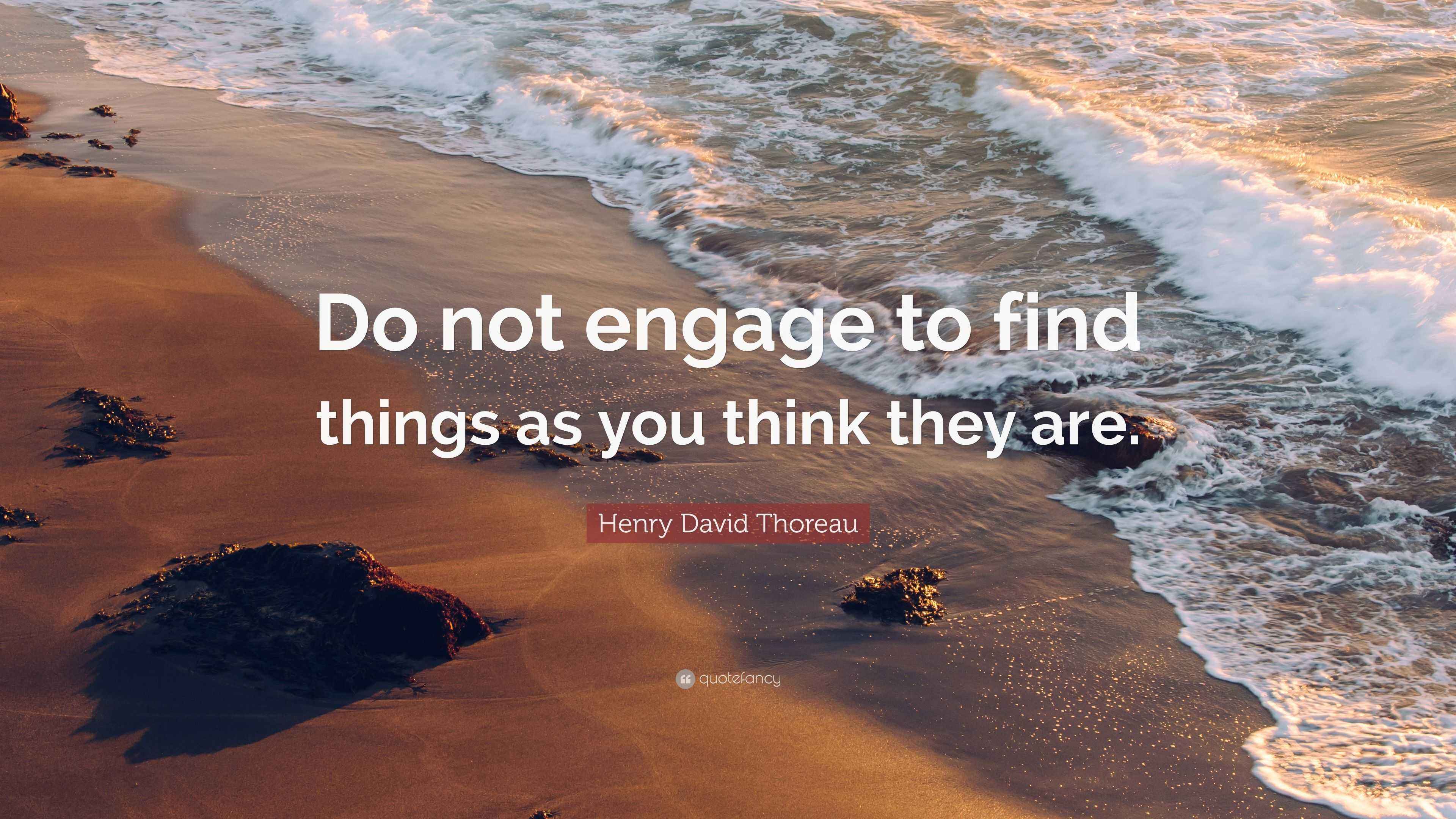 Henry David Thoreau Quote: “Do not engage to find things as you think ...