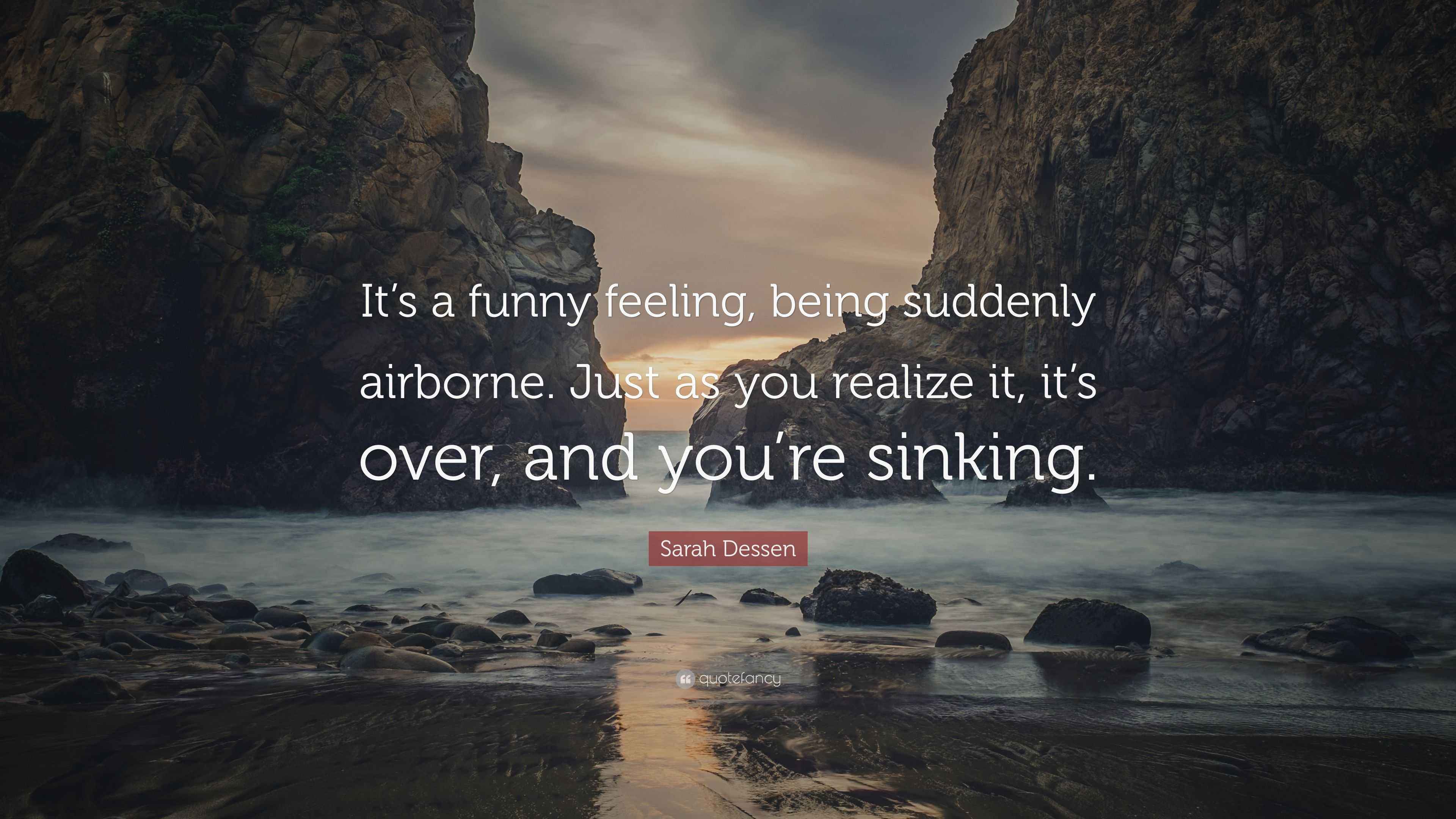 Sarah Dessen Quote: “It’s a funny feeling, being suddenly airborne ...