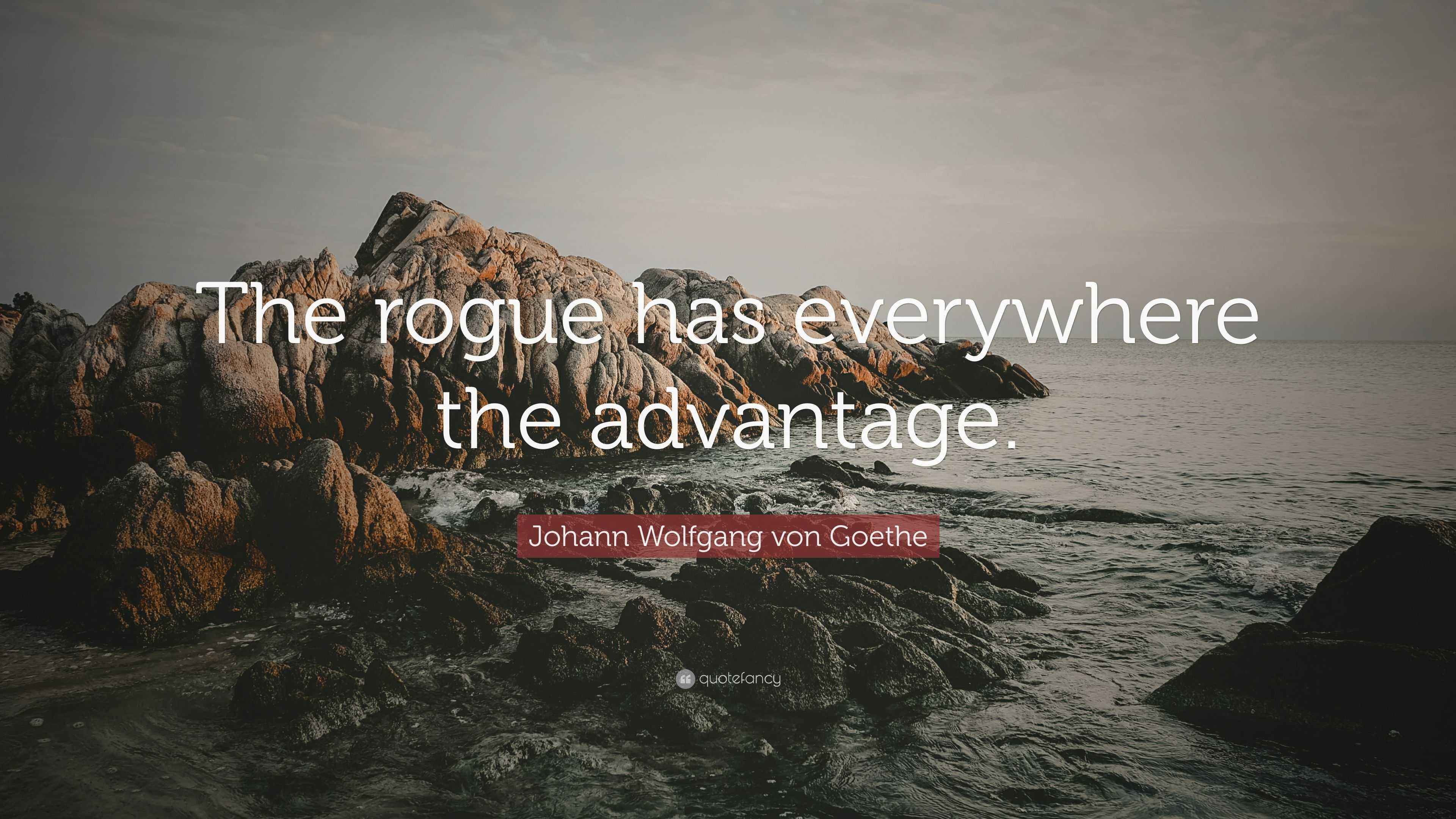 Johann Wolfgang von Goethe Quote: “The rogue has everywhere the advantage.”