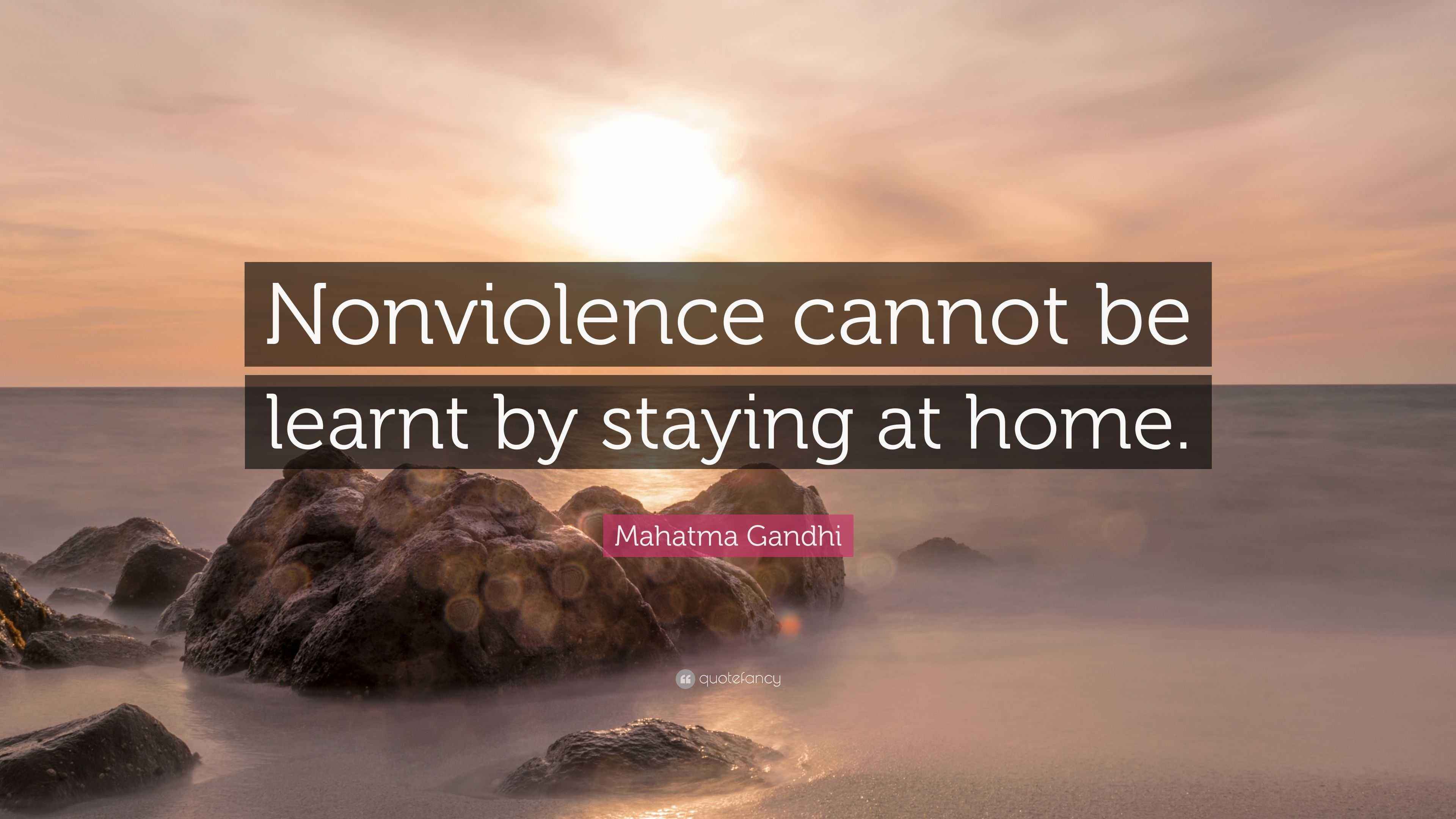 Mahatma Gandhi Quote: “Nonviolence cannot be learnt by staying at home.”