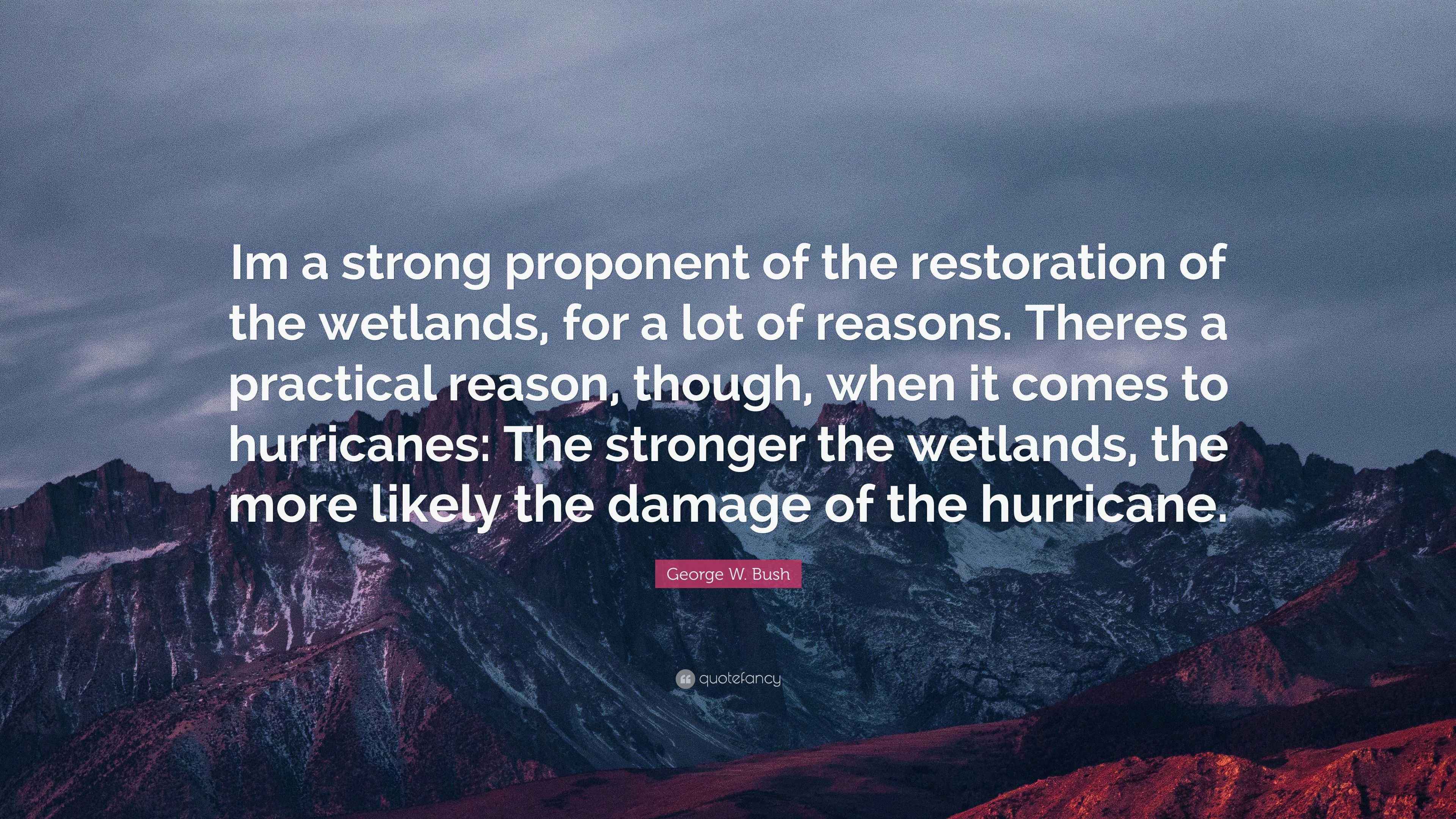 George W. Bush Quote: “Im a strong proponent of the restoration of the ...