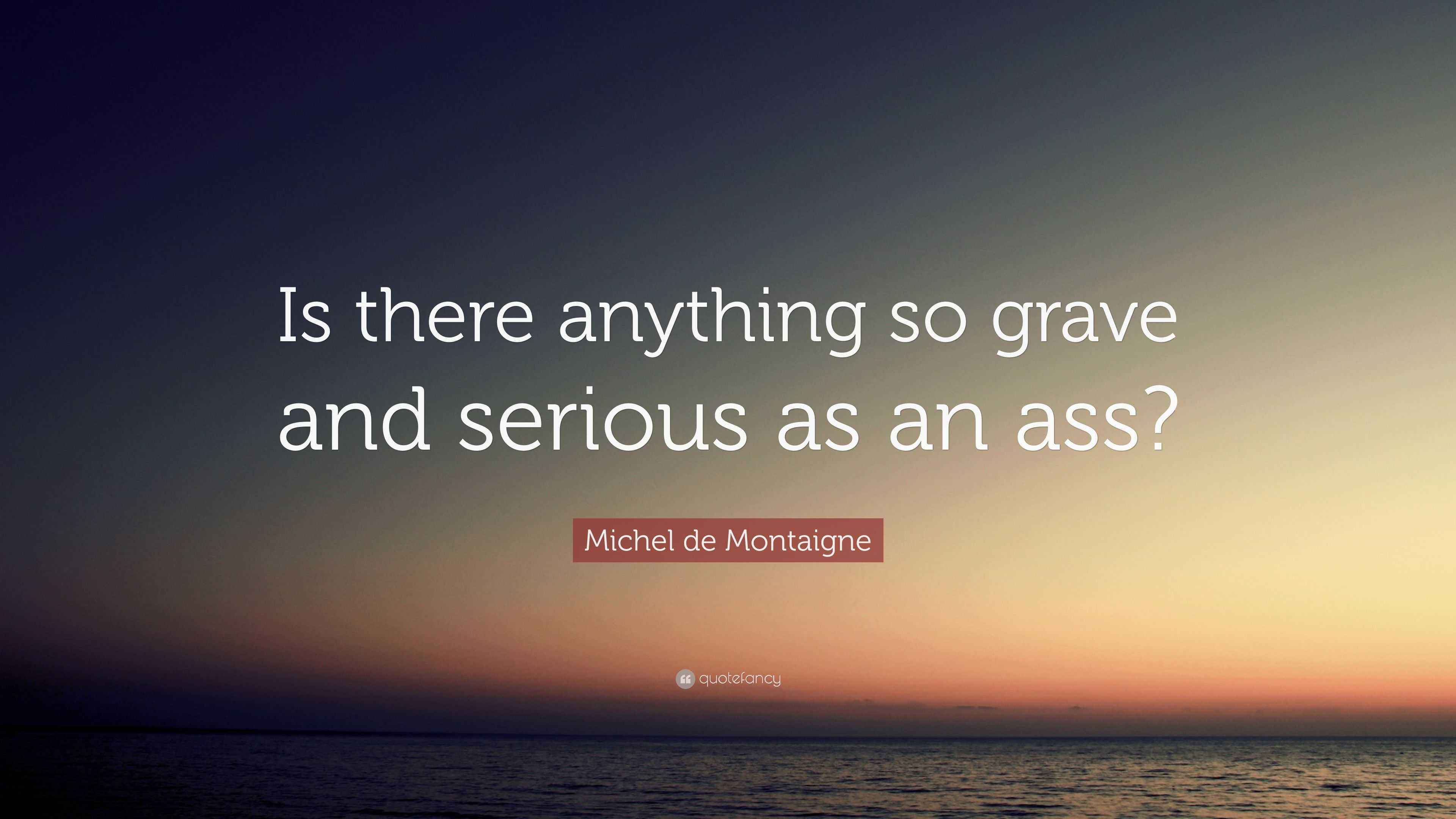 Michel de Montaigne Quote: “Is there anything so grave and serious as ...