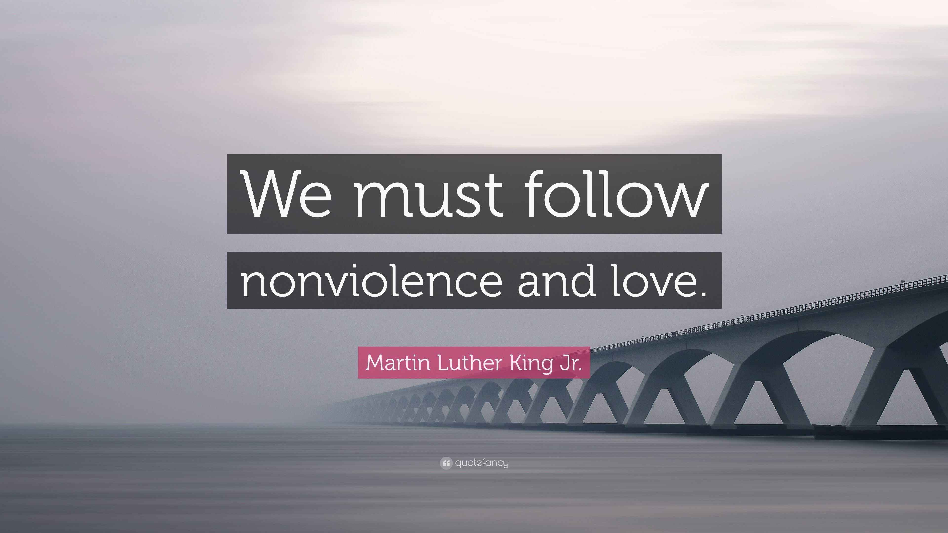 Martin Luther King Jr. Quote: “We must follow nonviolence and love.”