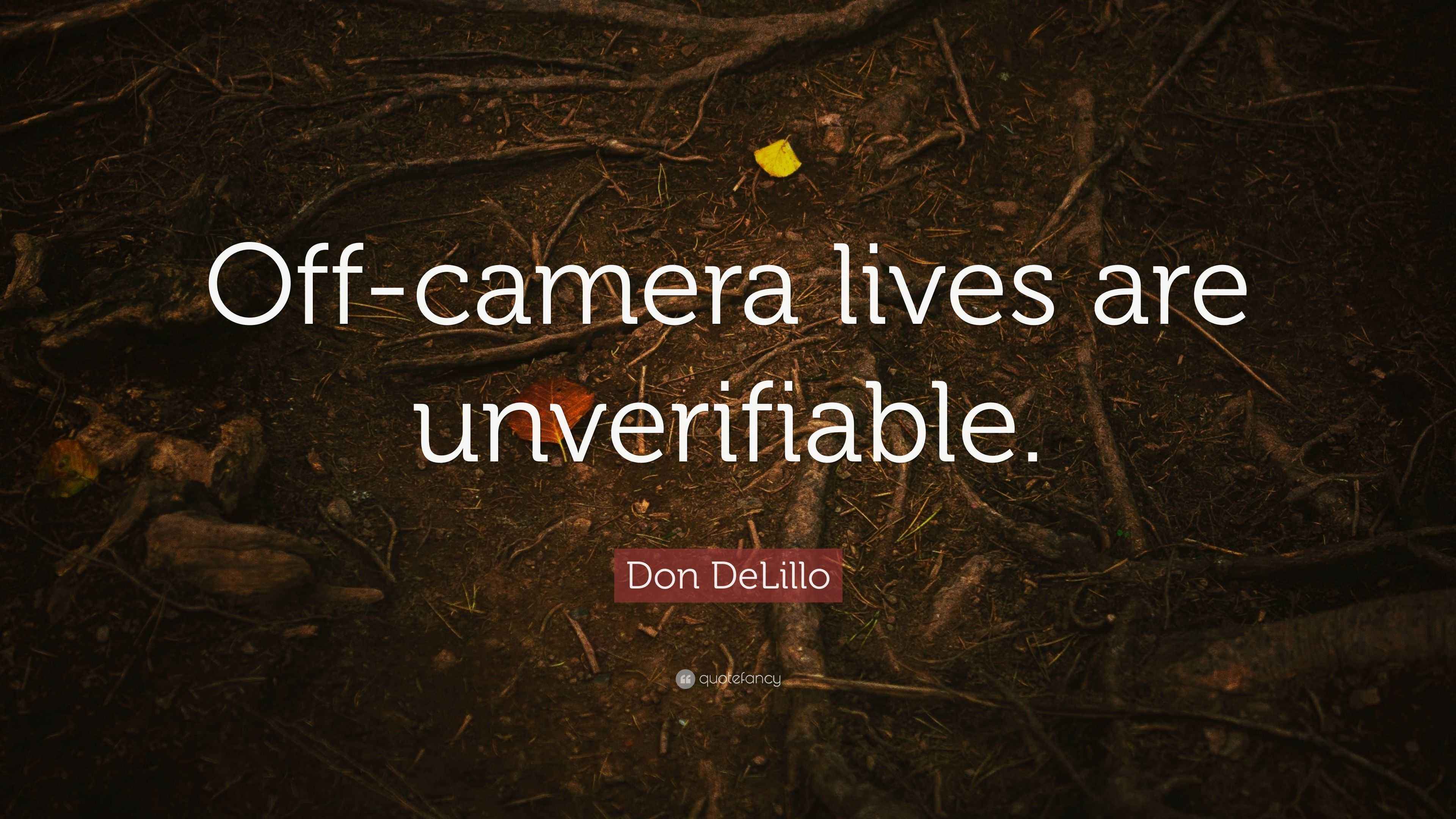 Don DeLillo Quote: “Off-camera lives are unverifiable.”