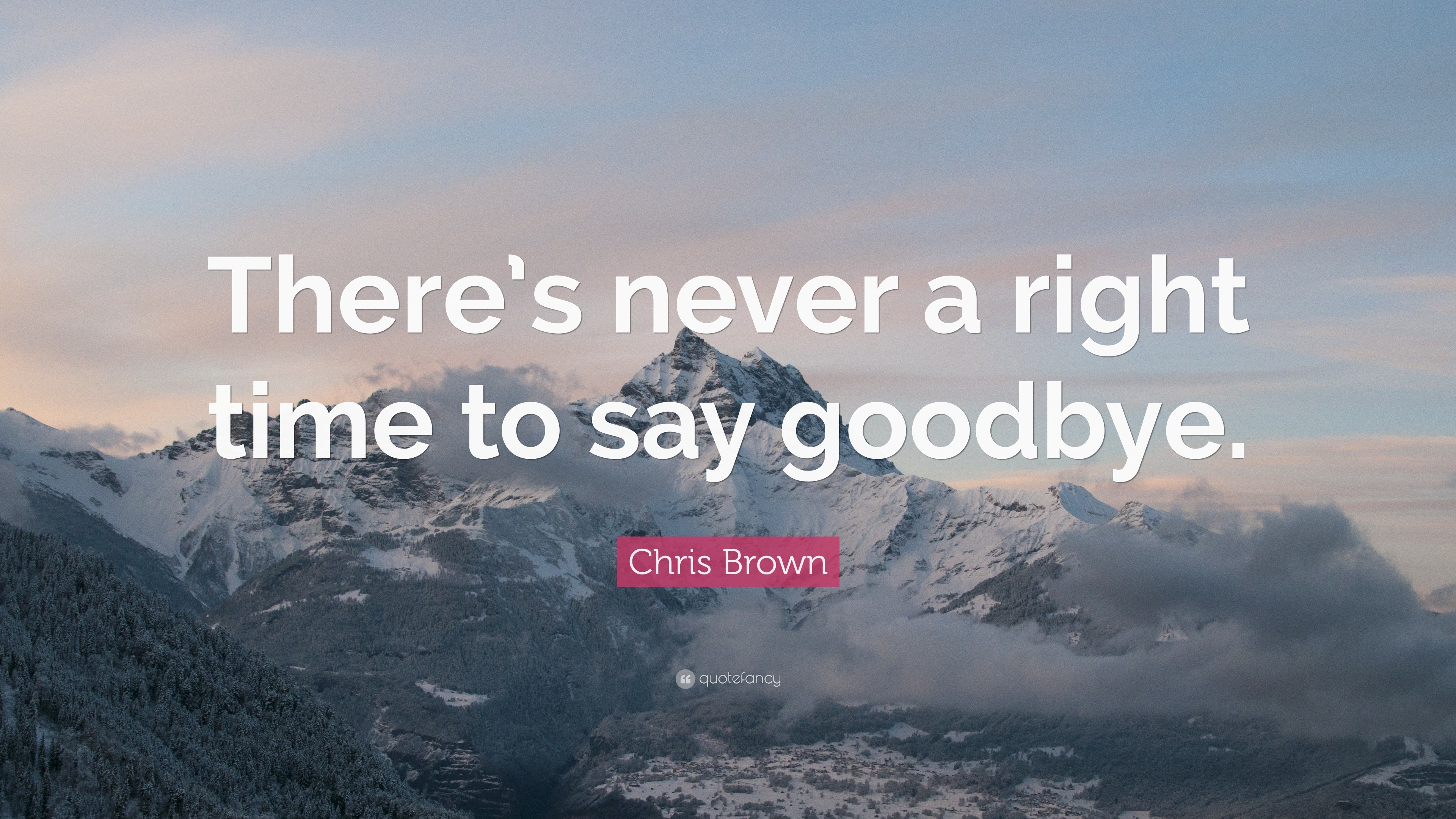 Chris Brown Quote: “There’s never a right time to say goodbye.”