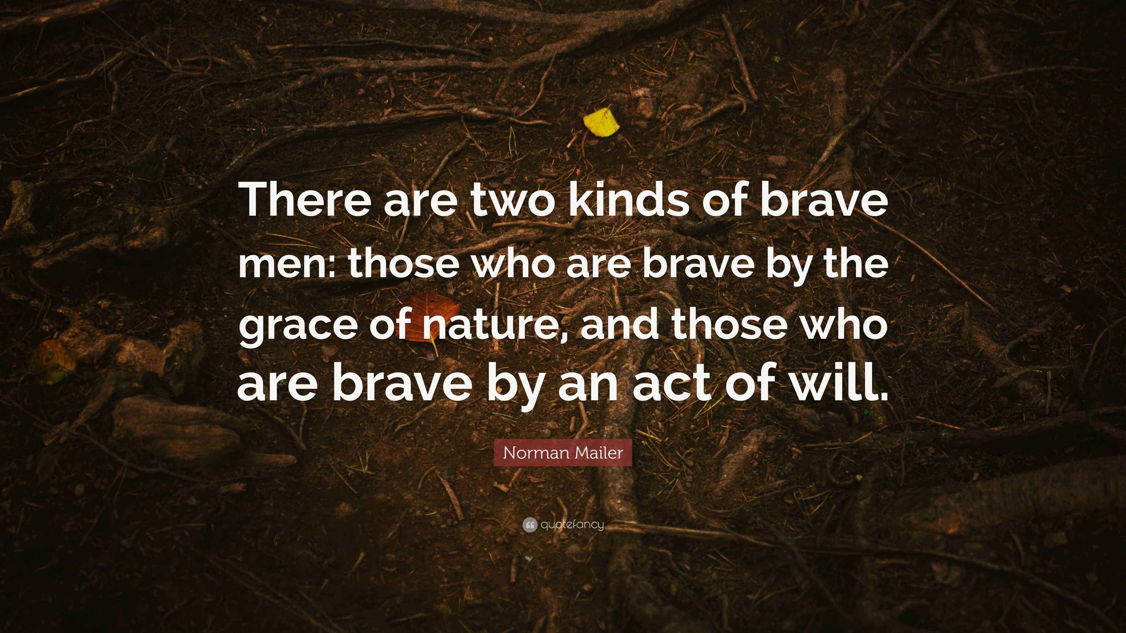 Norman Mailer Quote: “There are two kinds of brave men: those who are ...