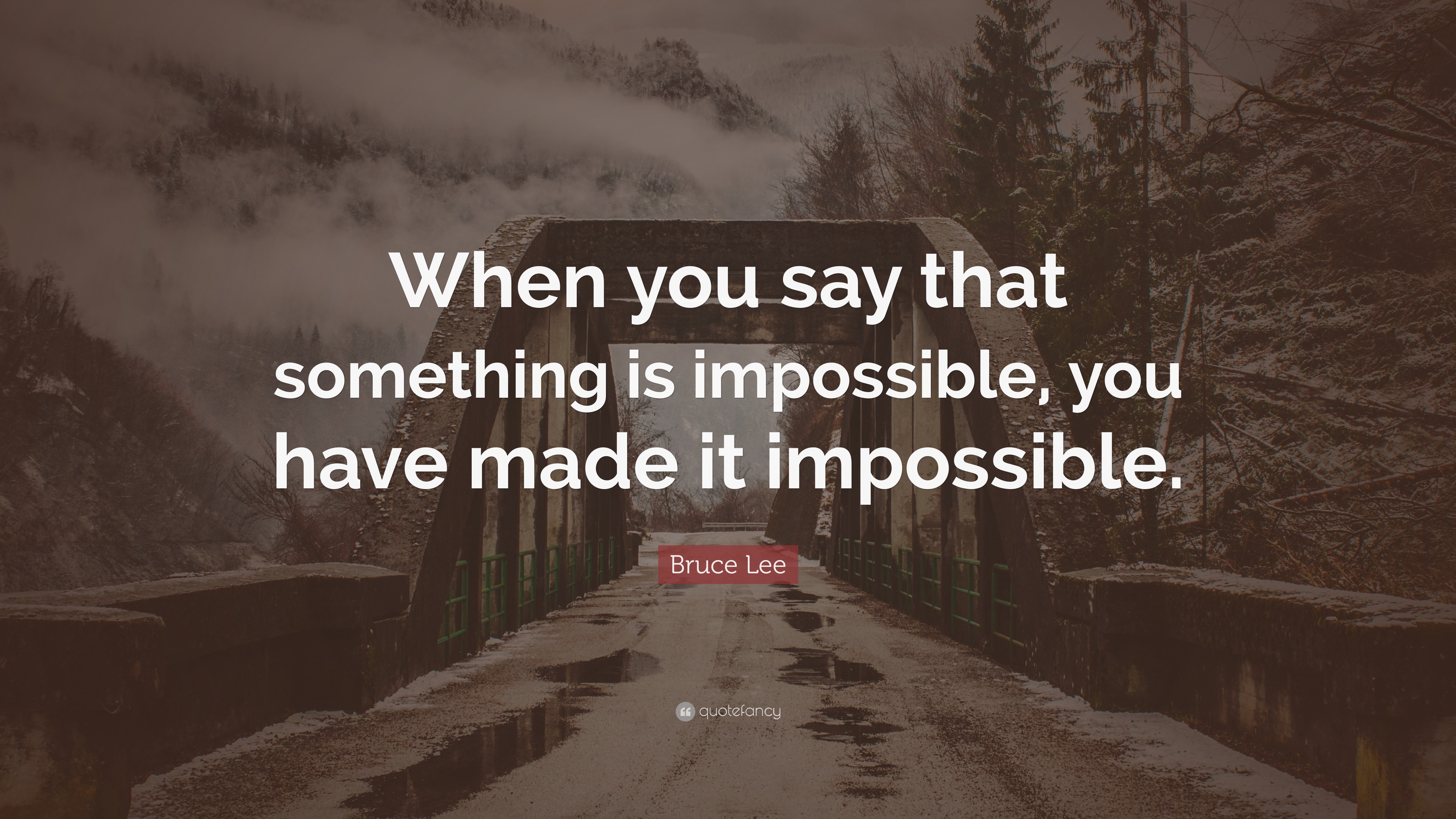 Bruce Lee Quote: “When you say that something is impossible, you have ...