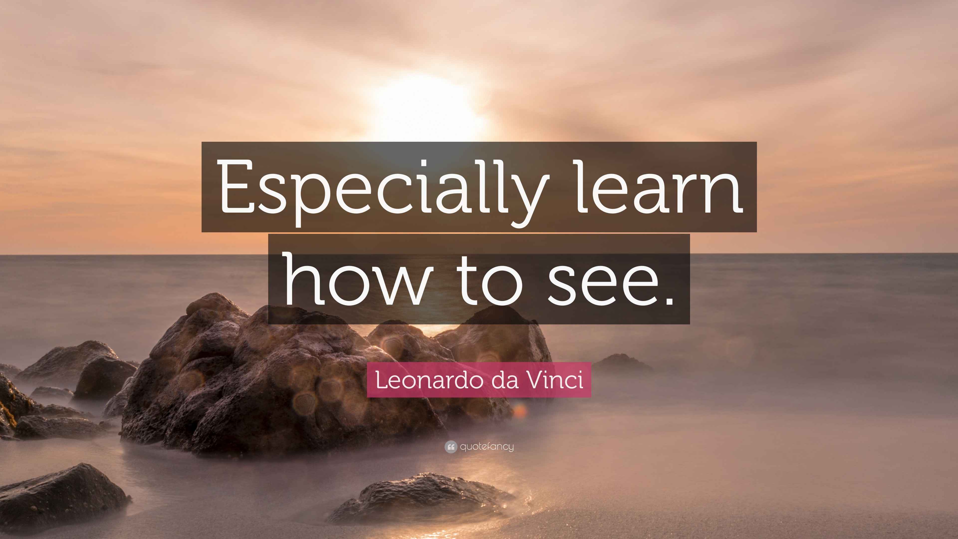 Leonardo da Vinci Quote: “Especially learn how to see.”