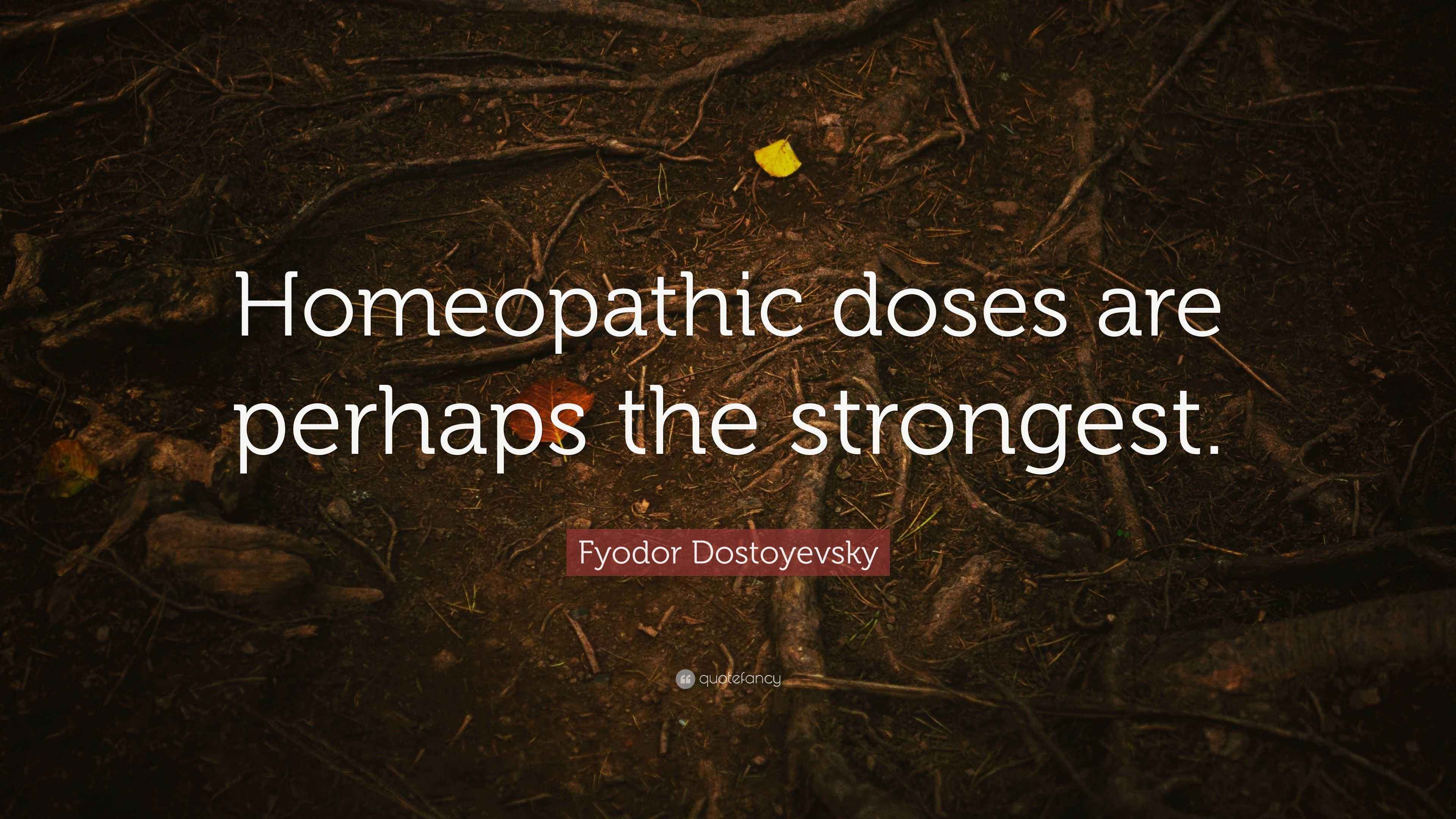Fyodor Dostoyevsky Quote: “Homeopathic doses are perhaps the strongest.”