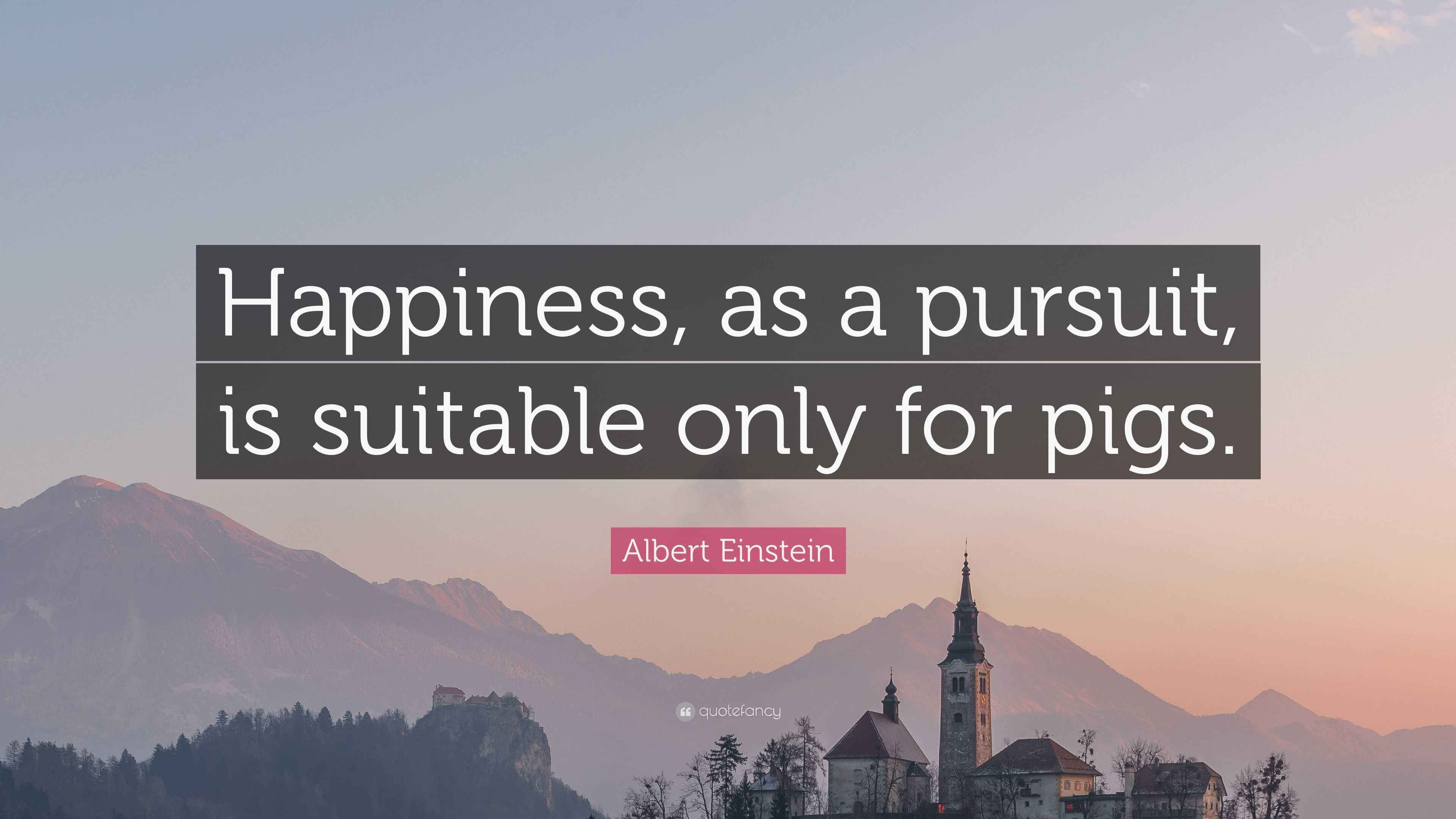 Albert Einstein Quote: “Happiness, as a pursuit, is suitable only for ...