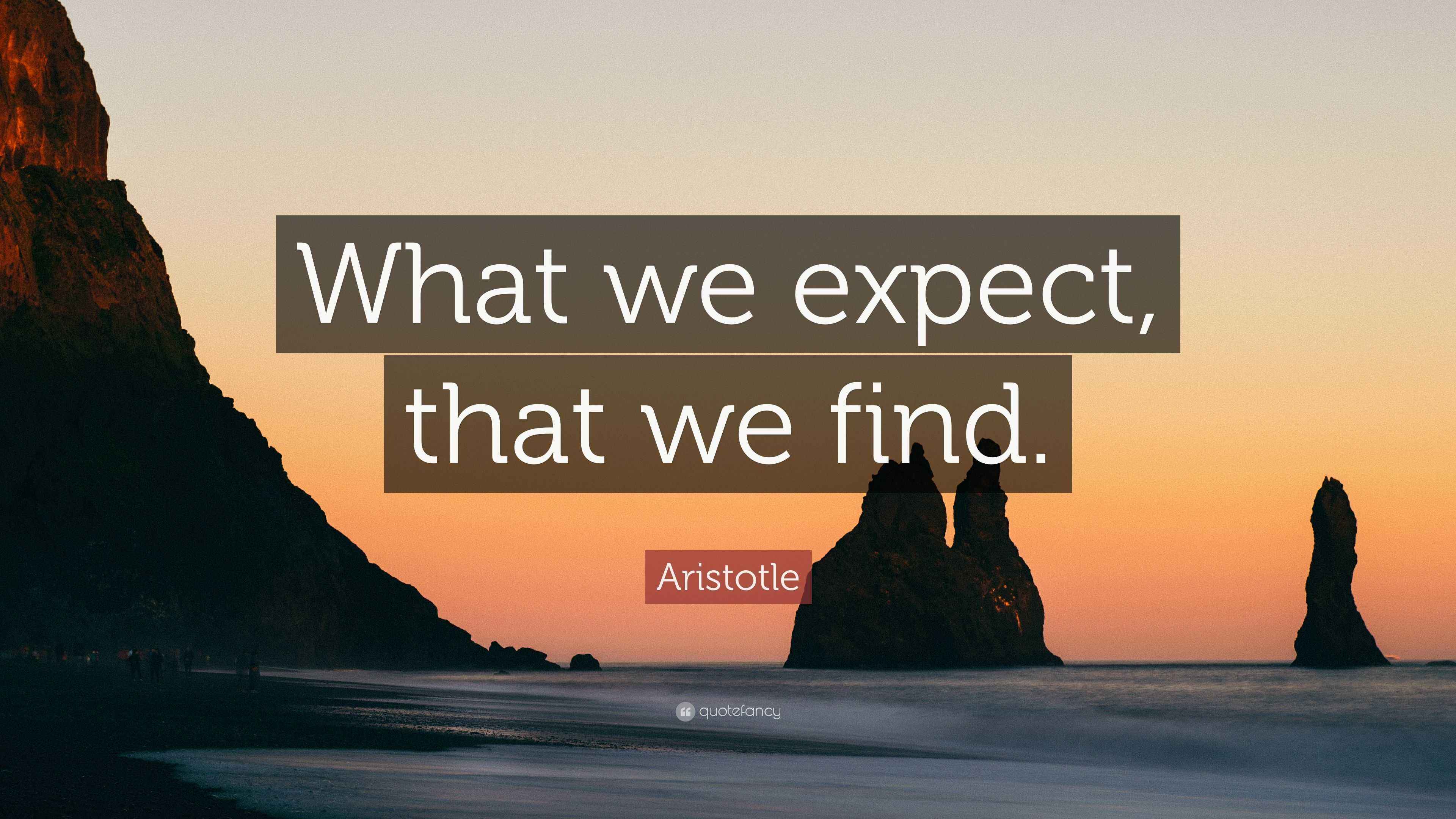 Aristotle Quote: “What we expect, that we find.”