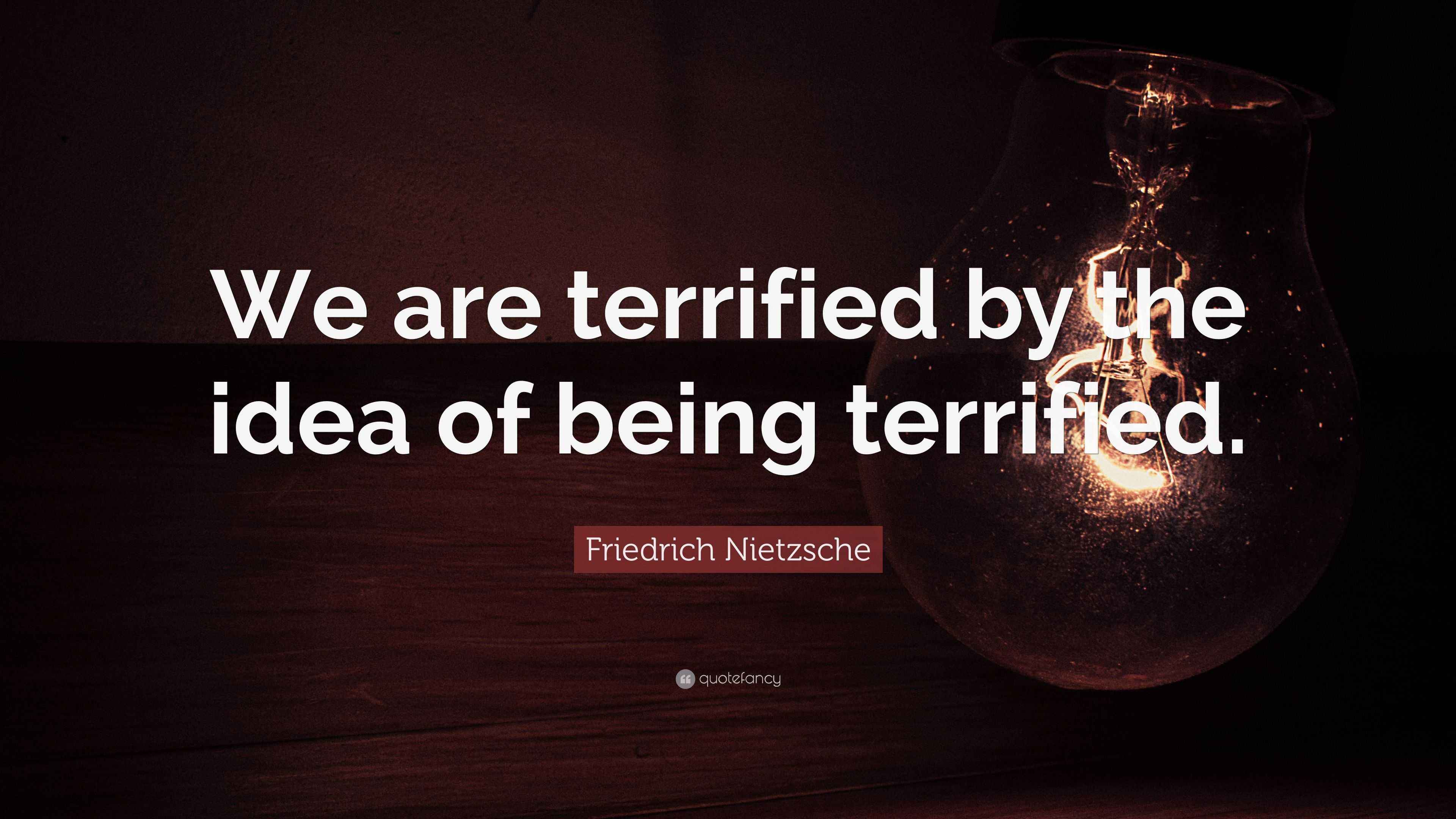 Friedrich Nietzsche Quote: “We are terrified by the idea of being ...