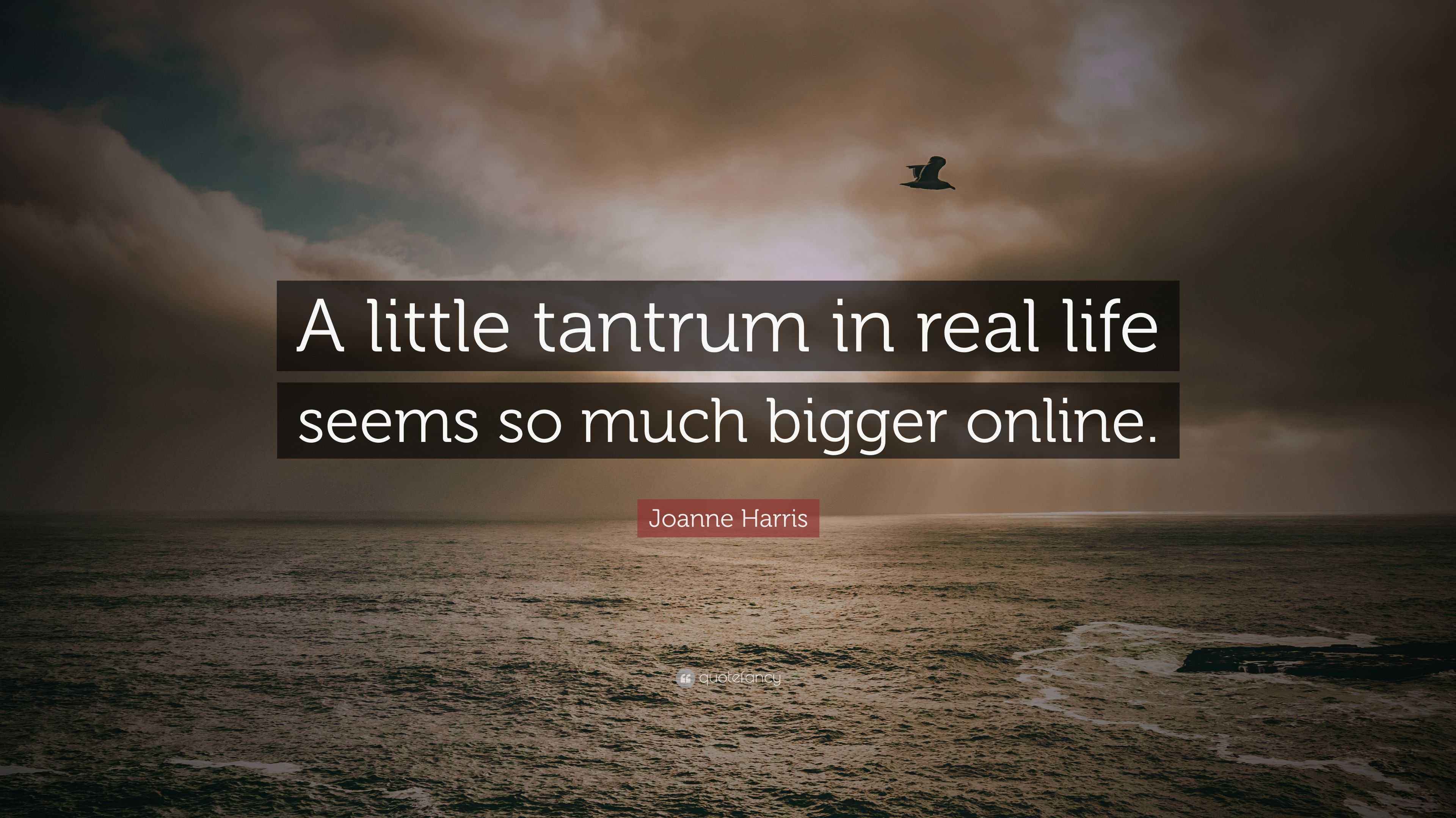 Joanne Harris Quote: “A little tantrum in real life seems so much ...