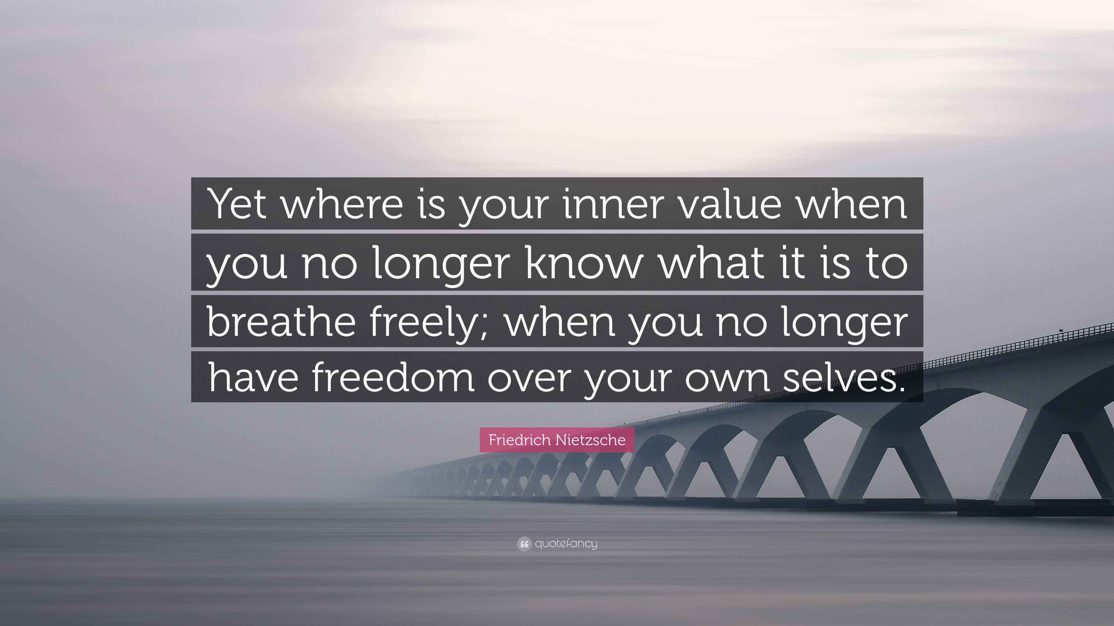 Friedrich Nietzsche Quote: “Yet where is your inner value when you no ...
