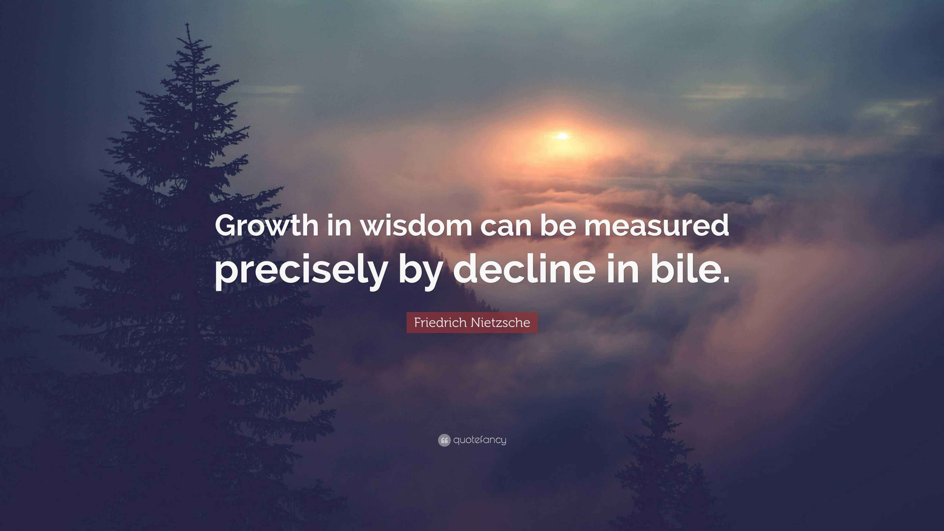 Friedrich Nietzsche Quote: “Growth in wisdom can be measured precisely ...
