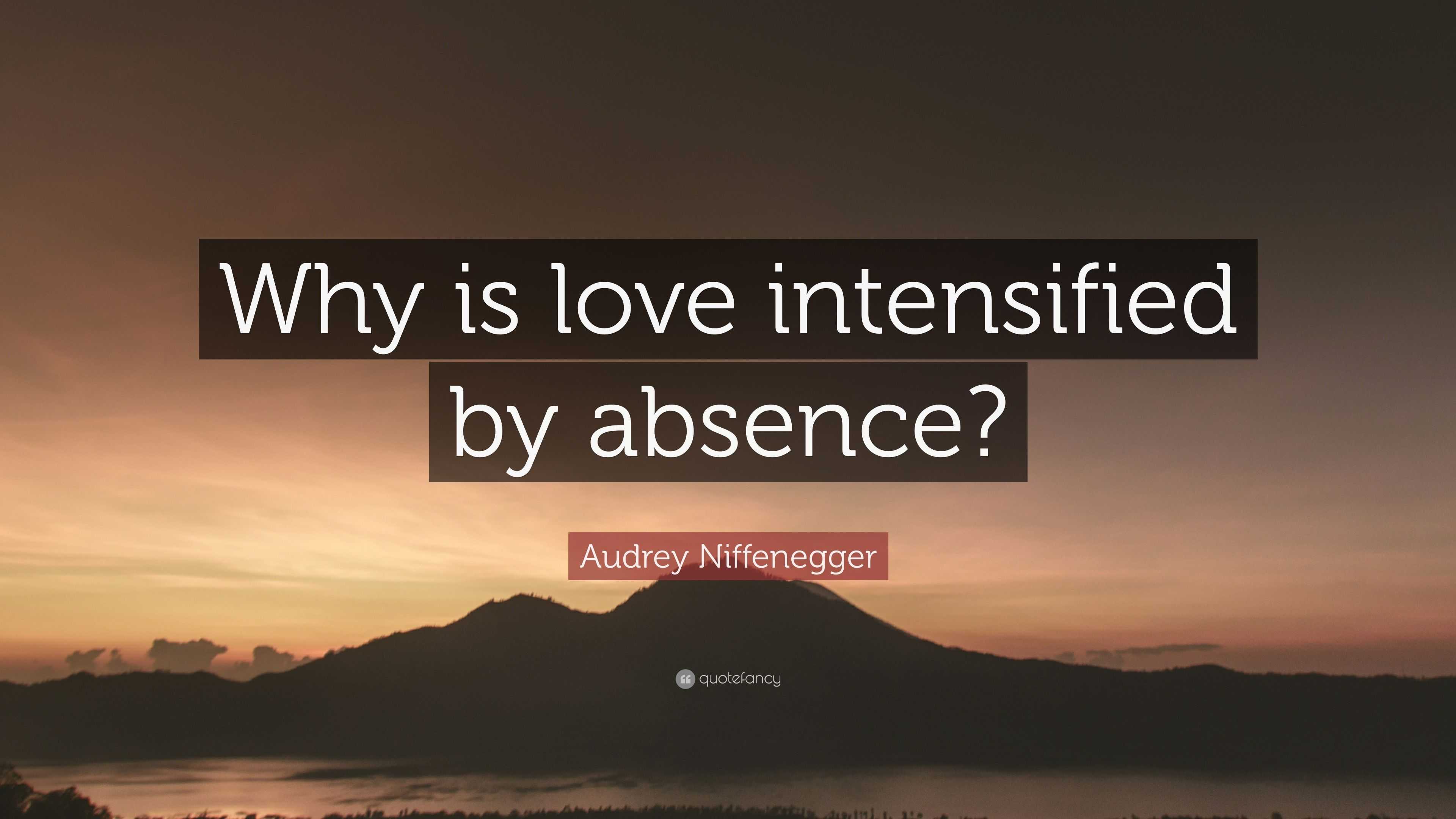 Audrey Niffenegger Quote: “Why is love intensified by absence?”