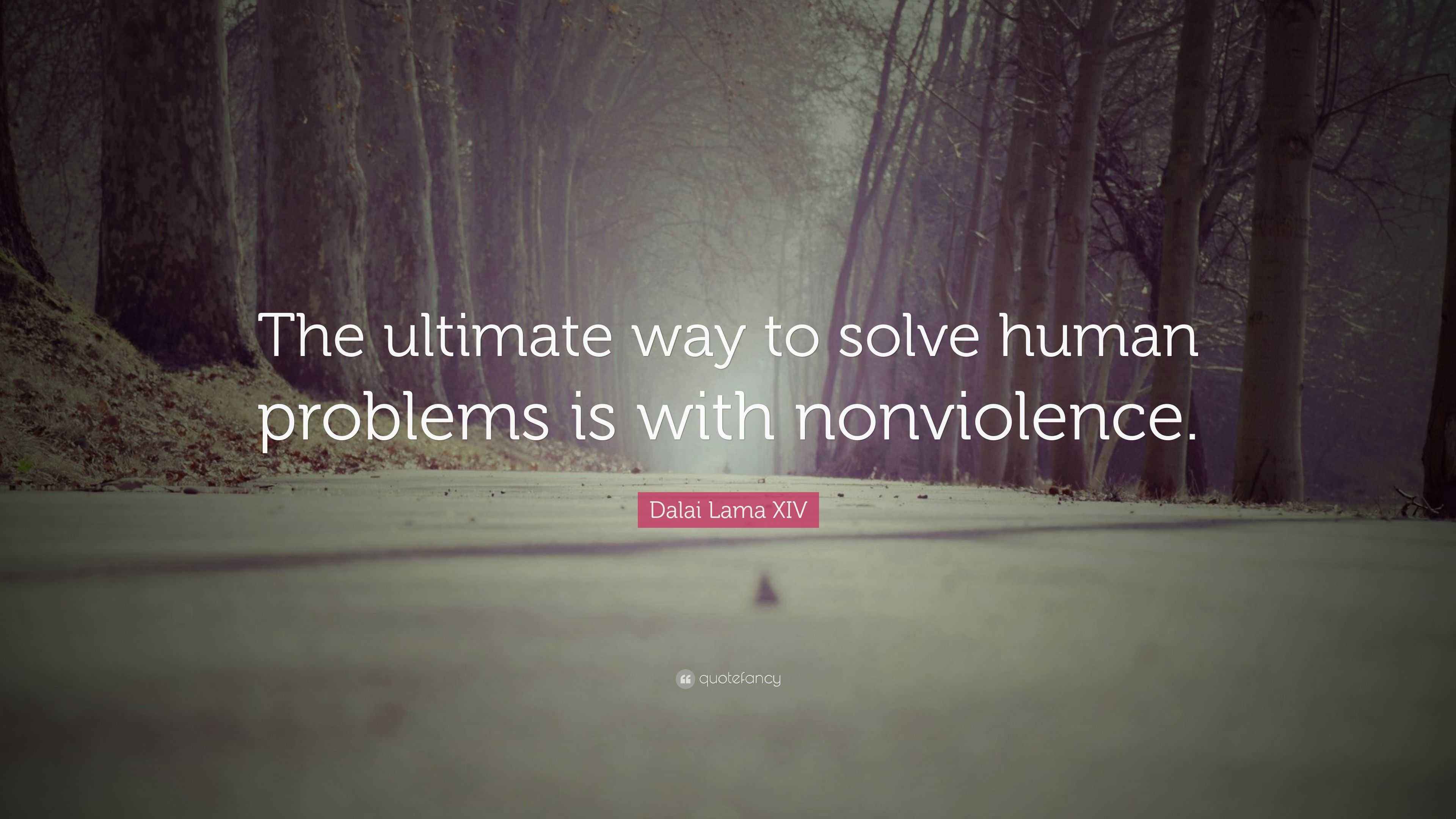 Dalai Lama XIV Quote: “The ultimate way to solve human problems is with ...