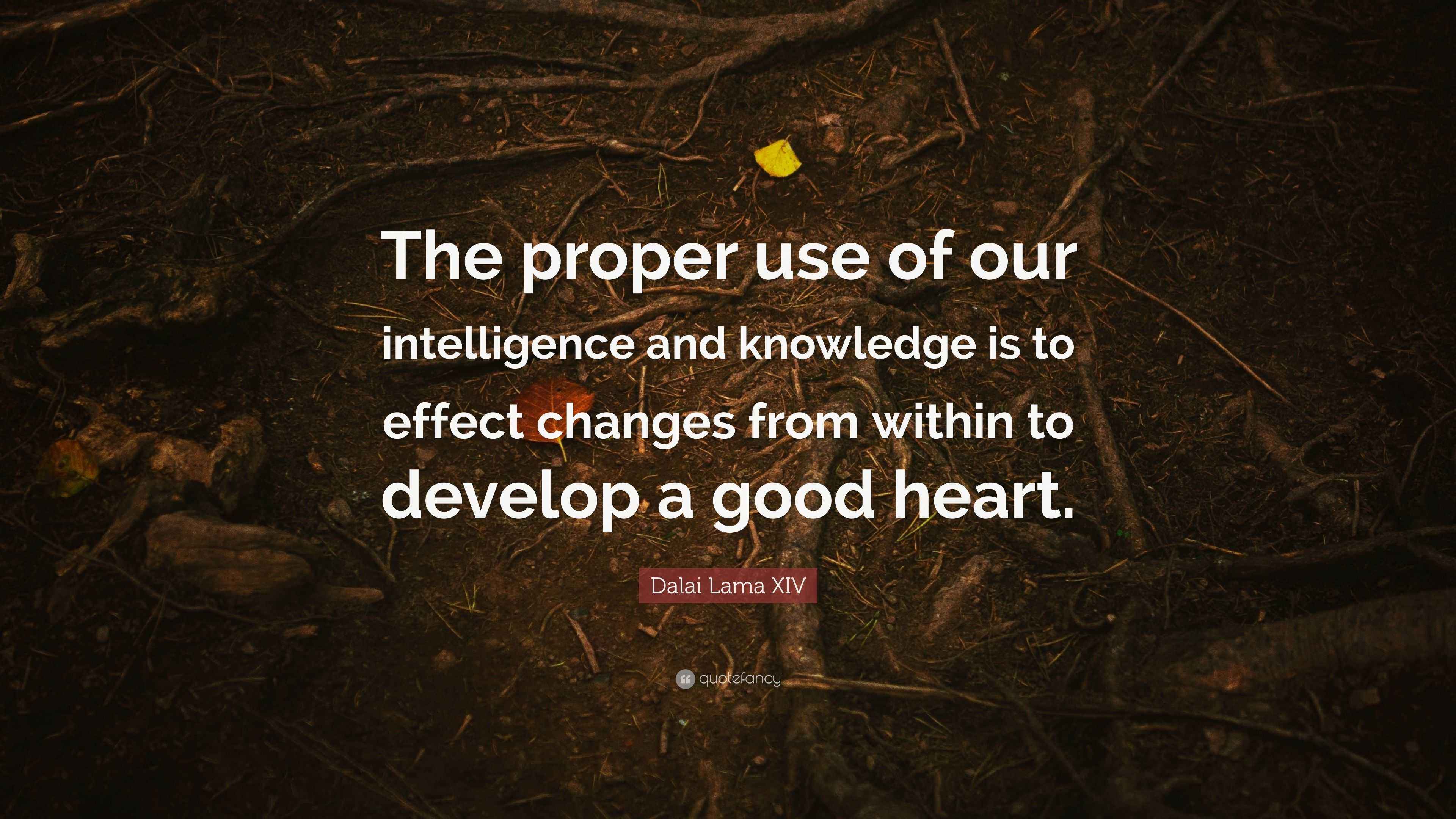 Dalai Lama XIV Quote: “The proper use of our intelligence and knowledge ...