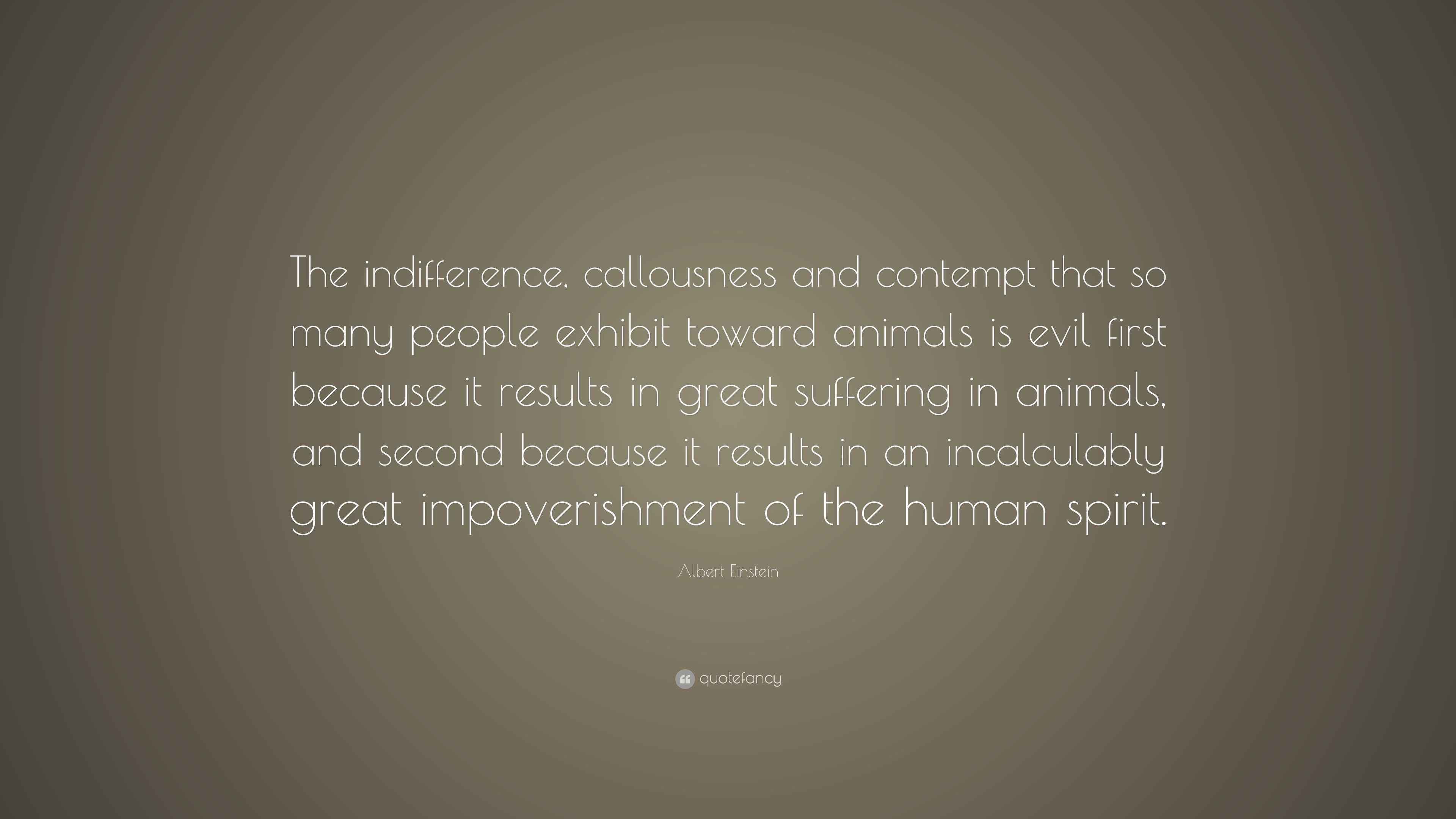 Albert Einstein Quote: “The indifference, callousness and contempt that ...