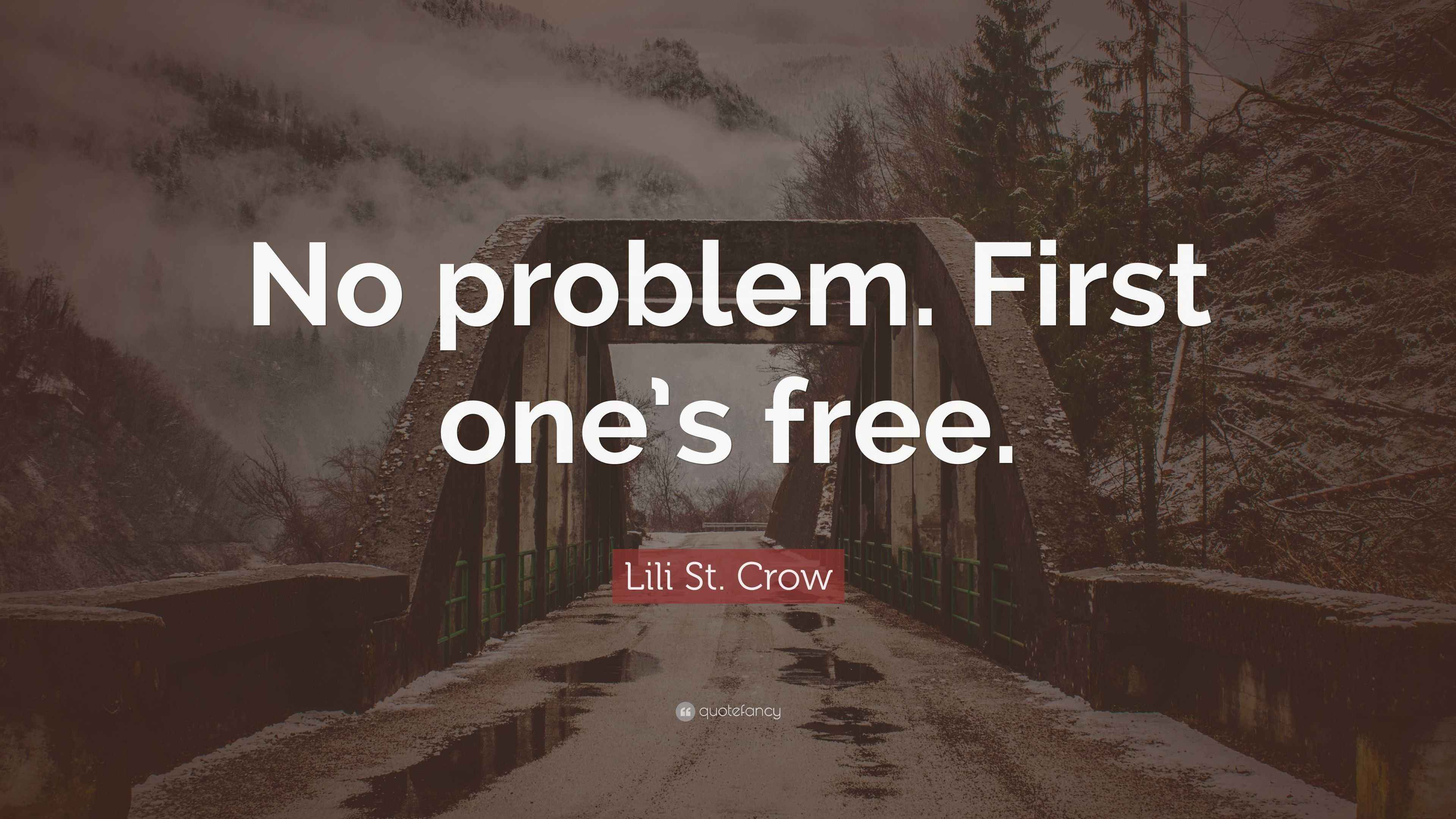 Lili St. Crow Quote: “No problem. First one’s free.”