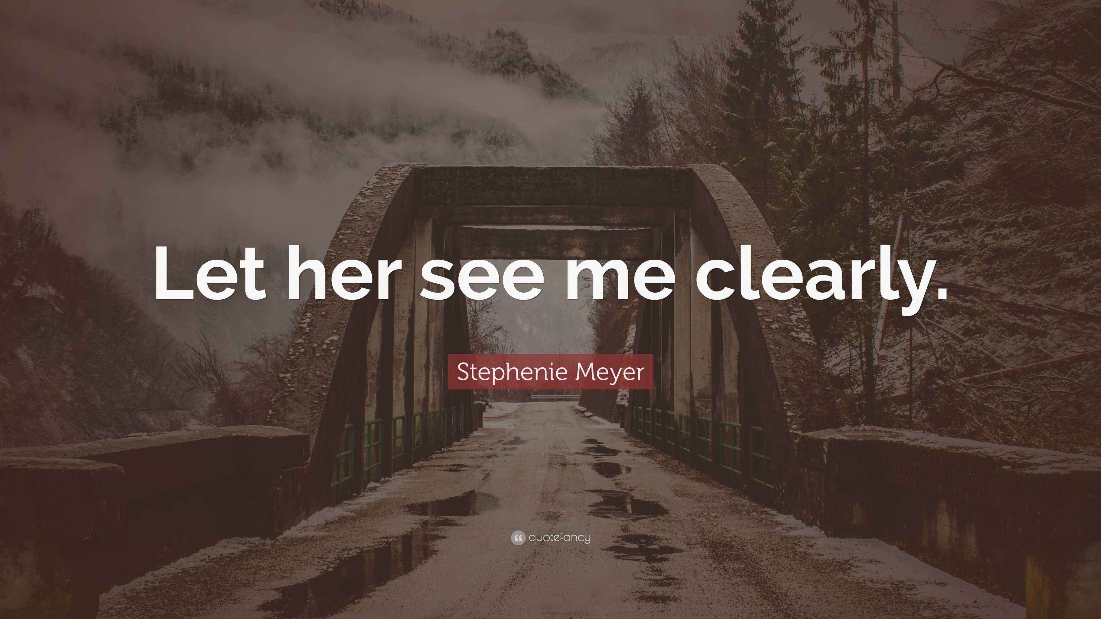 Stephenie Meyer Quote: “Let her see me clearly.”