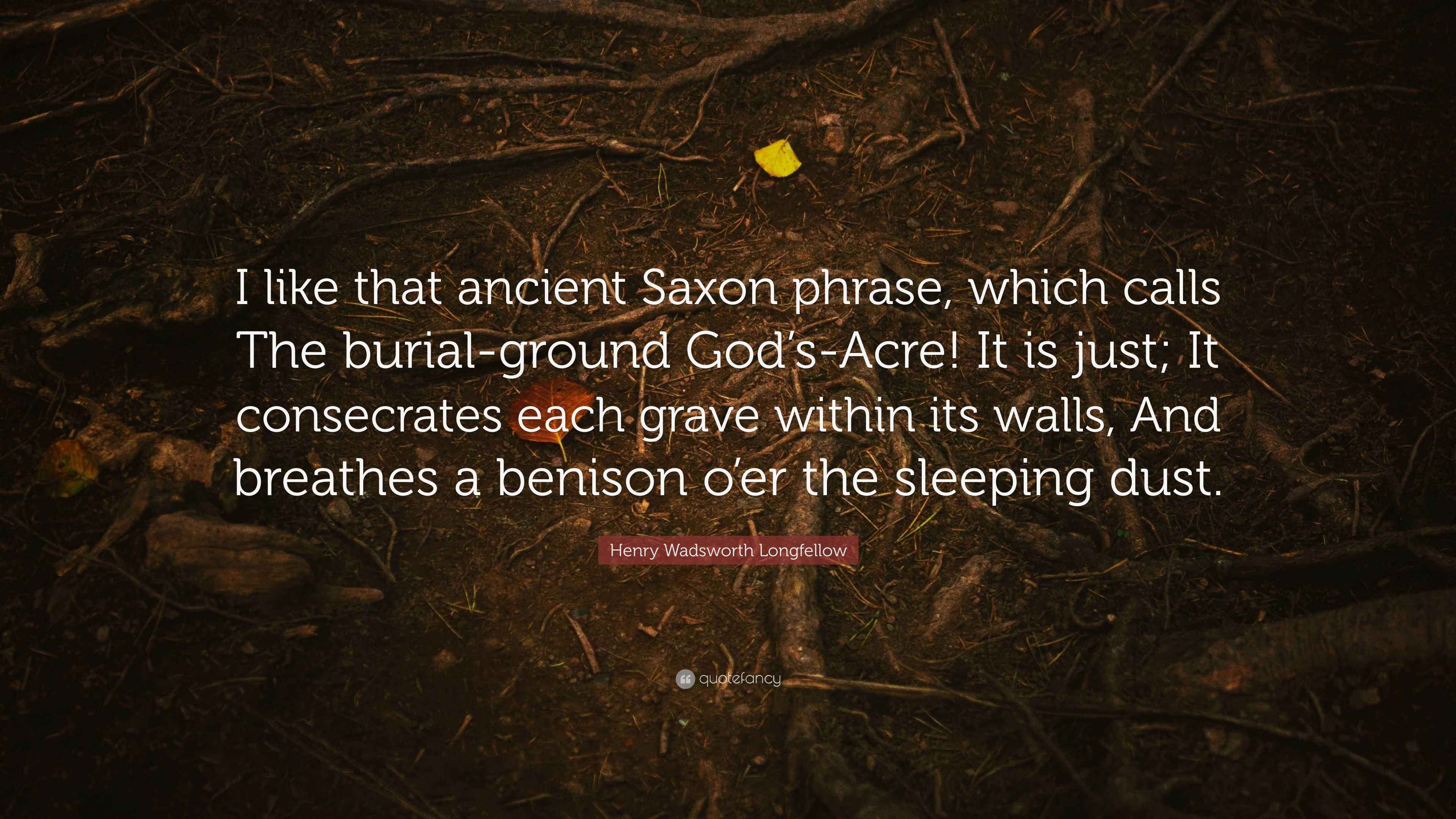 Henry Wadsworth Longfellow Quote: “I like that ancient Saxon phrase ...