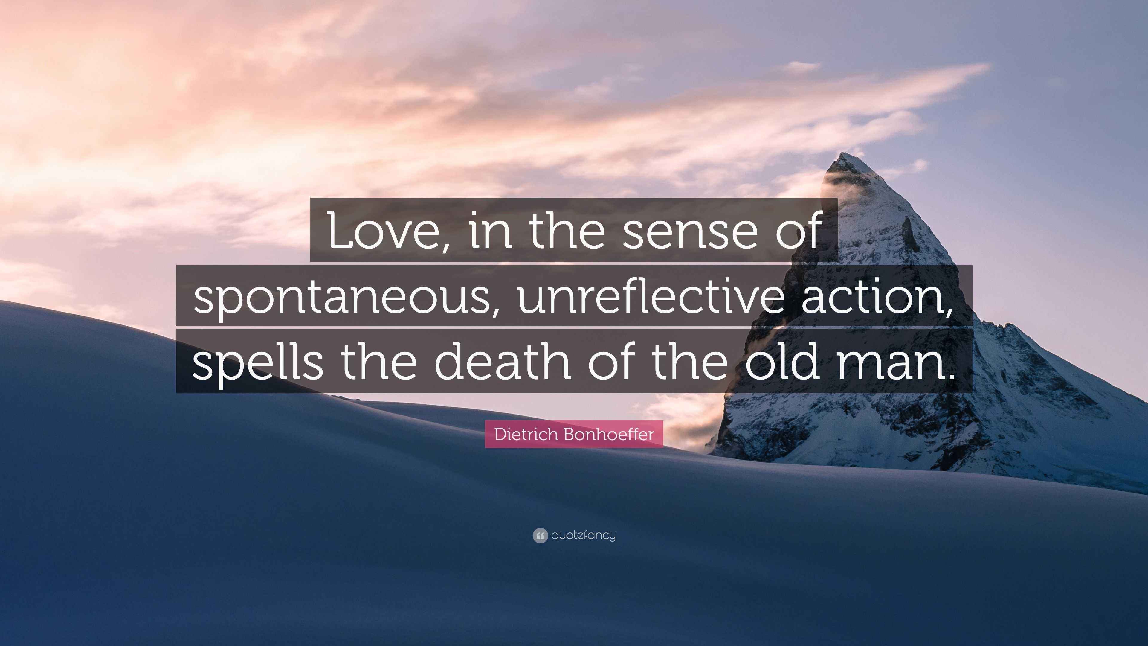 Dietrich Bonhoeffer Quote: “Love, in the sense of spontaneous ...