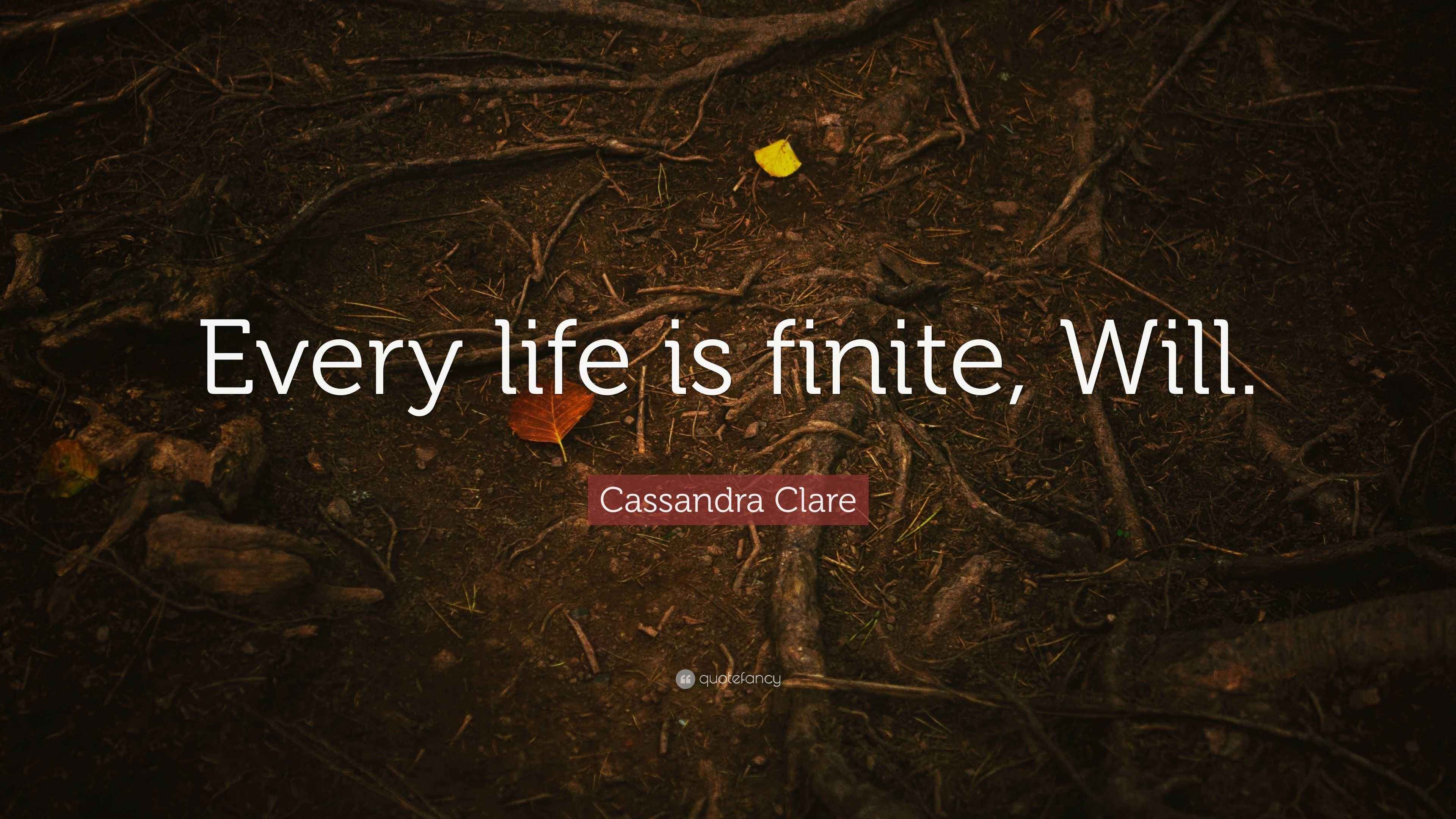 Cassandra Clare Quote: “Every life is finite, Will.”