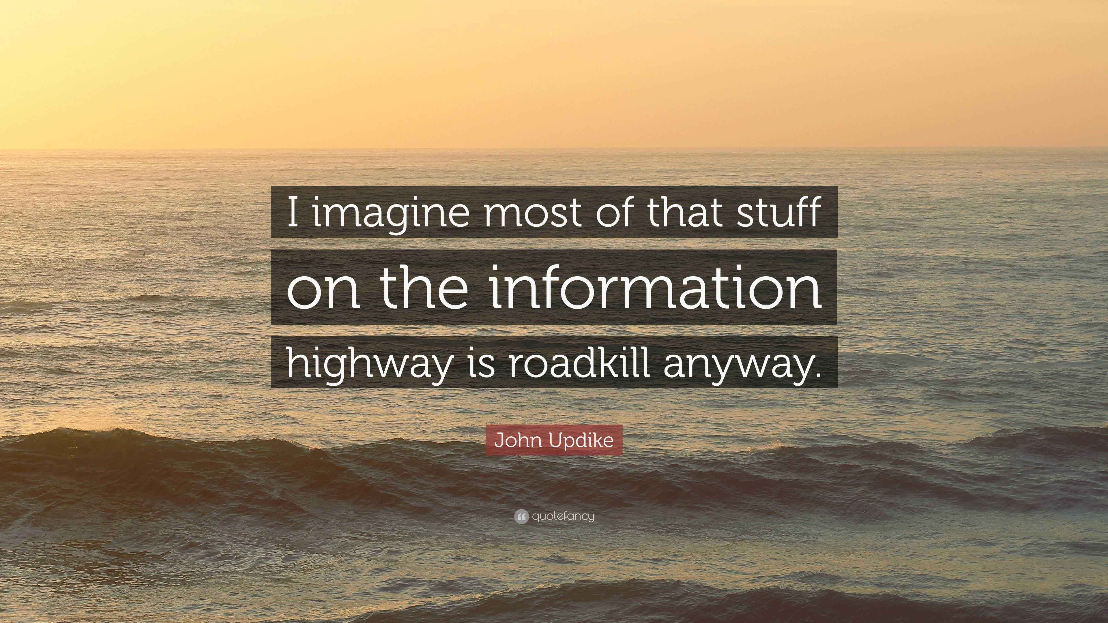 John Updike Quote: “I imagine most of that stuff on the information ...