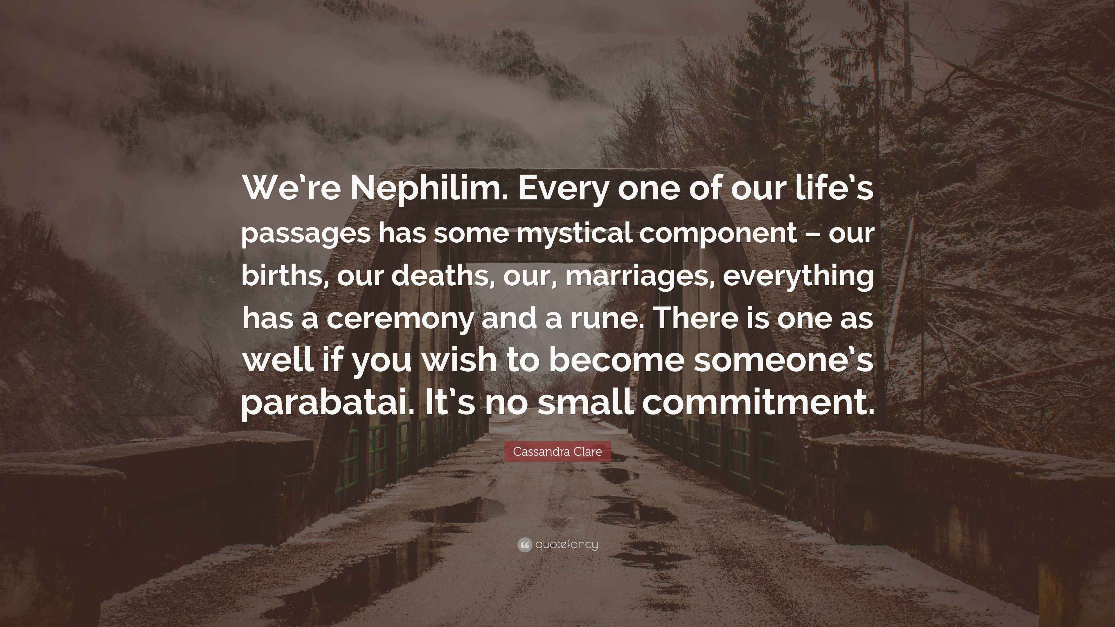 Cassandra Clare Quote: “We’re Nephilim. Every one of our life’s ...