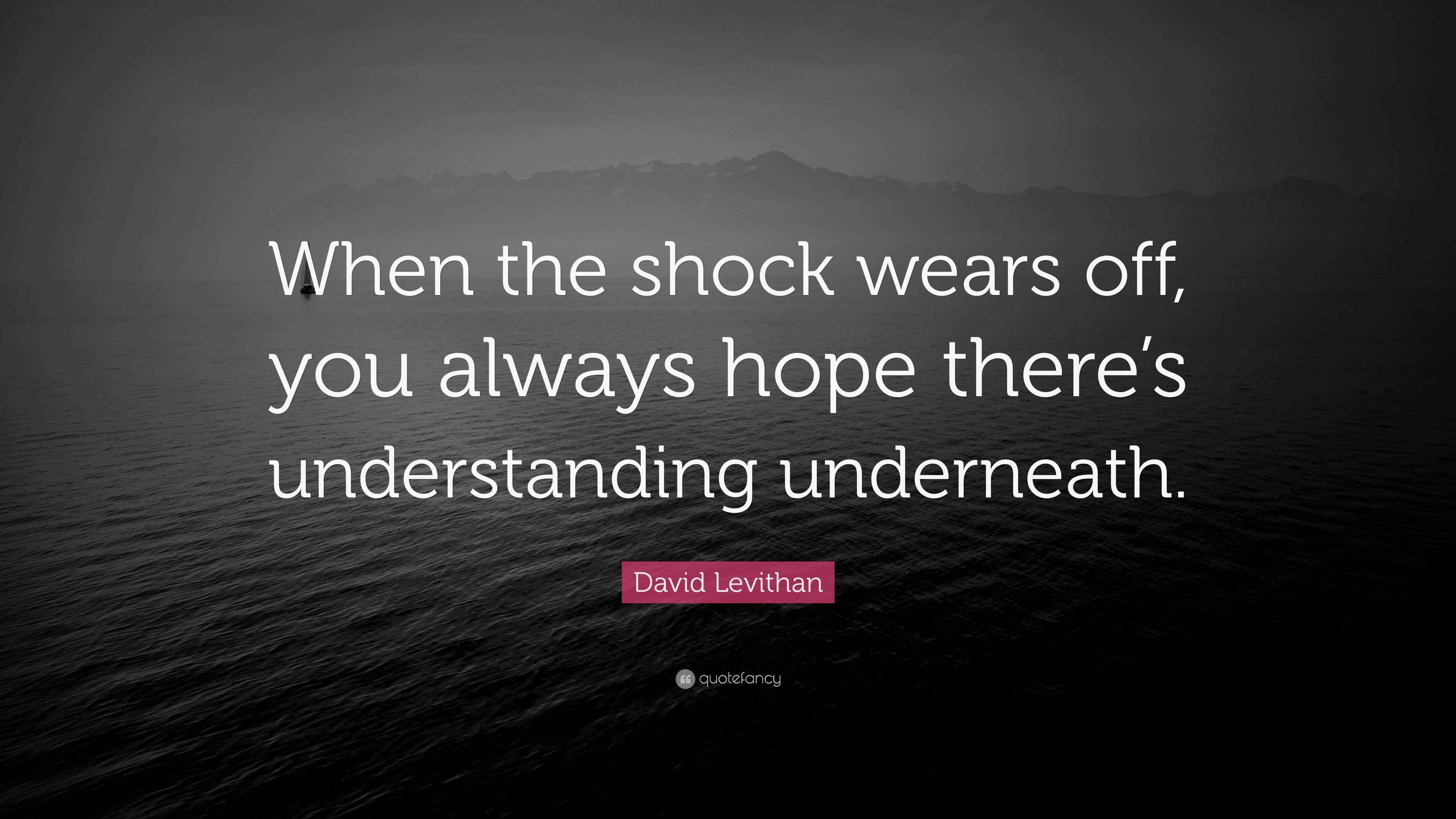 David Levithan Quote: “When the shock wears off, you always hope there ...