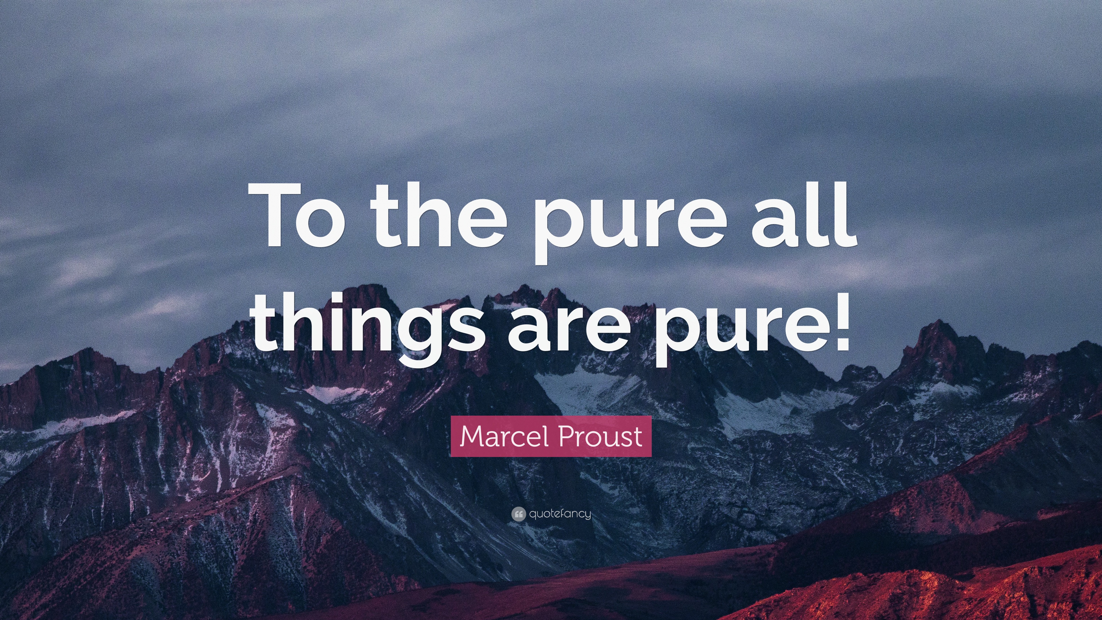 Marcel Proust Quote: “To the pure all things are pure!”