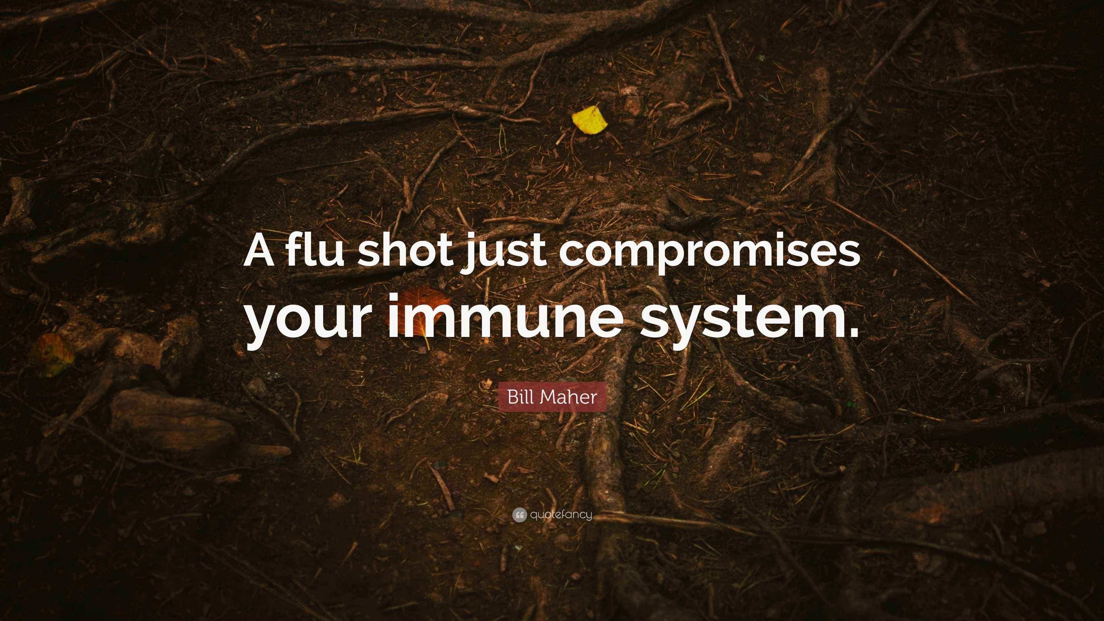 Bill Maher Quote: “A flu shot just compromises your immune system.”