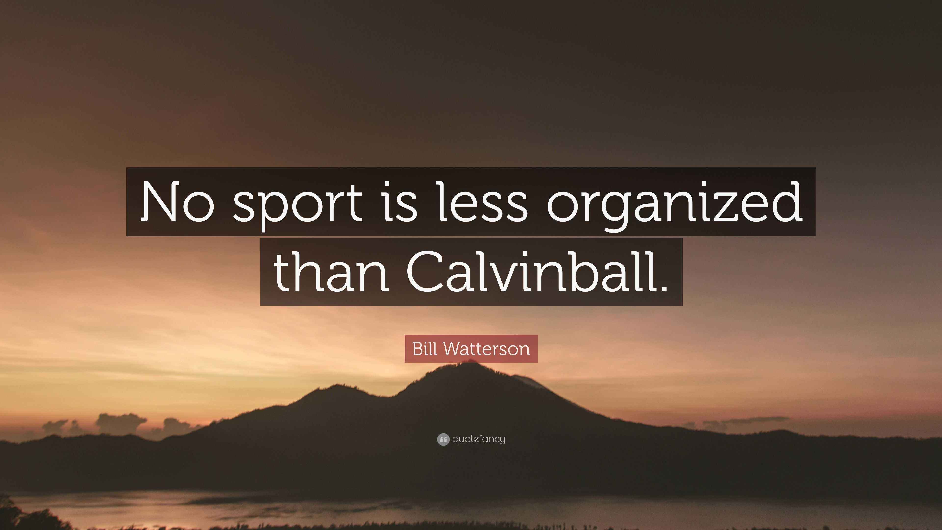 Bill Watterson Quote: “No sport is less organized than Calvinball.”