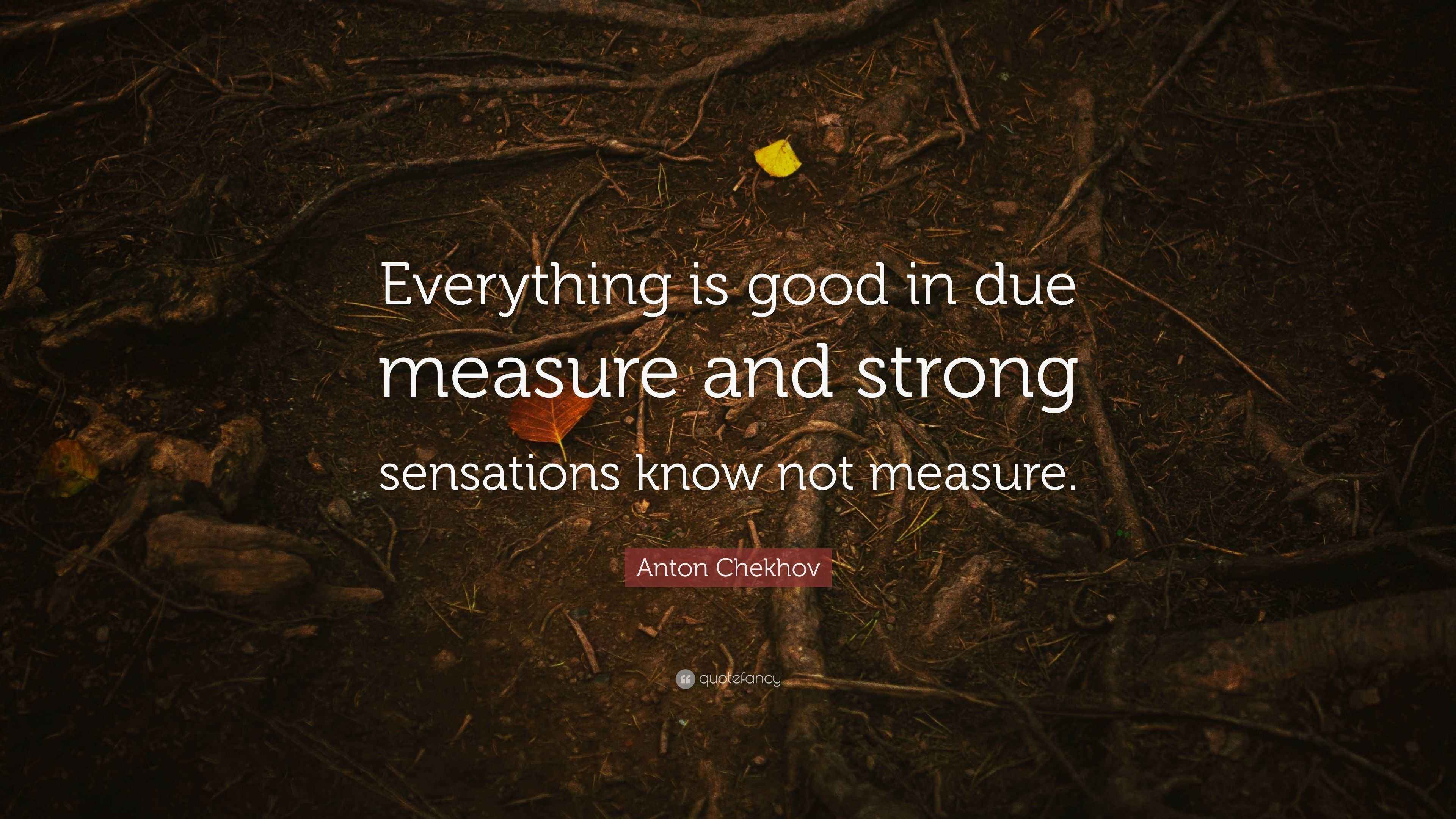 Anton Chekhov Quote: “Everything is good in due measure and strong ...
