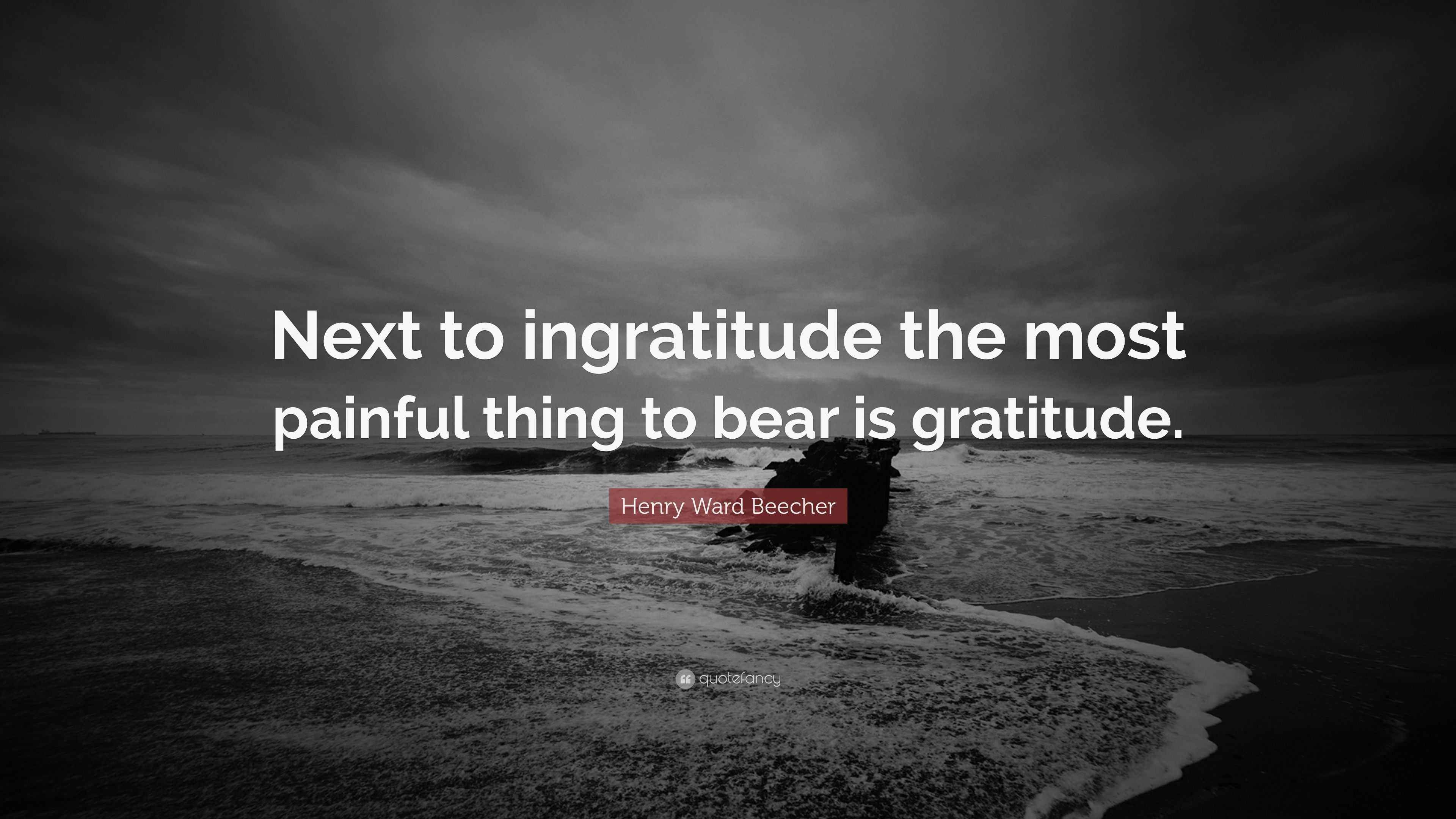 Henry Ward Beecher Quote: “Next to ingratitude the most painful thing ...