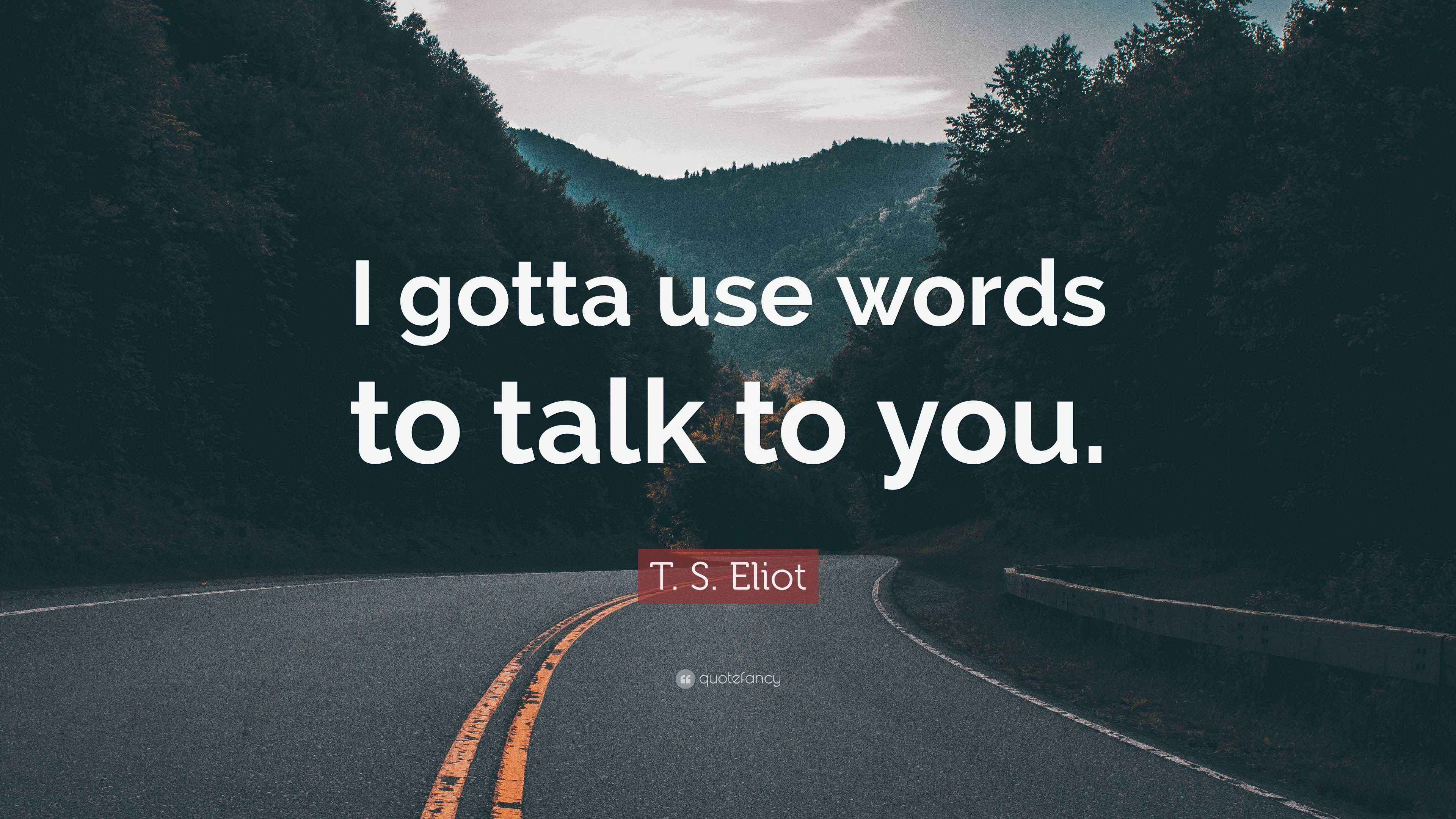 T. S. Eliot Quote: “I gotta use words to talk to you.”
