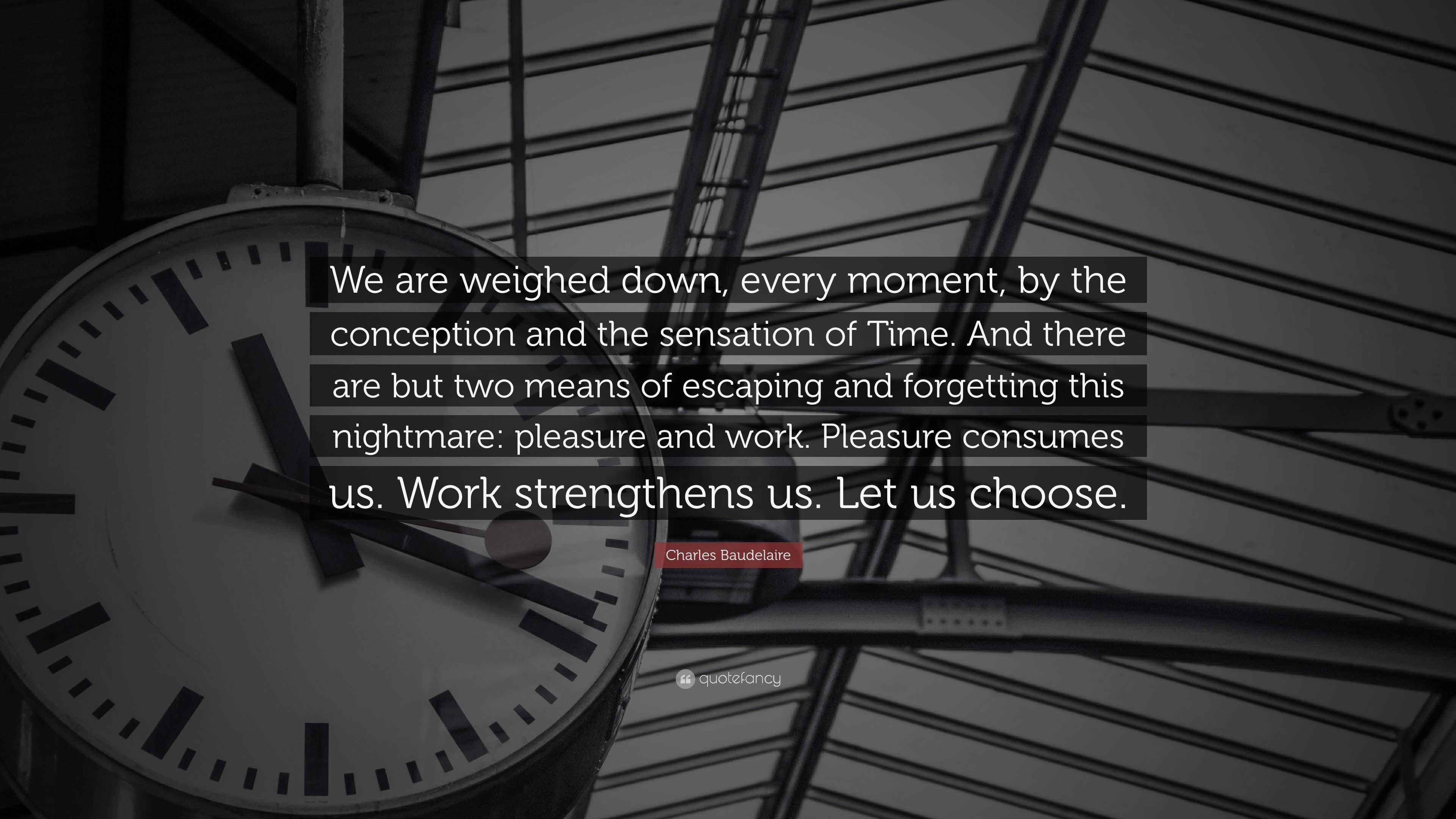 Charles Baudelaire Quote: “We are weighed down, every moment, by the ...