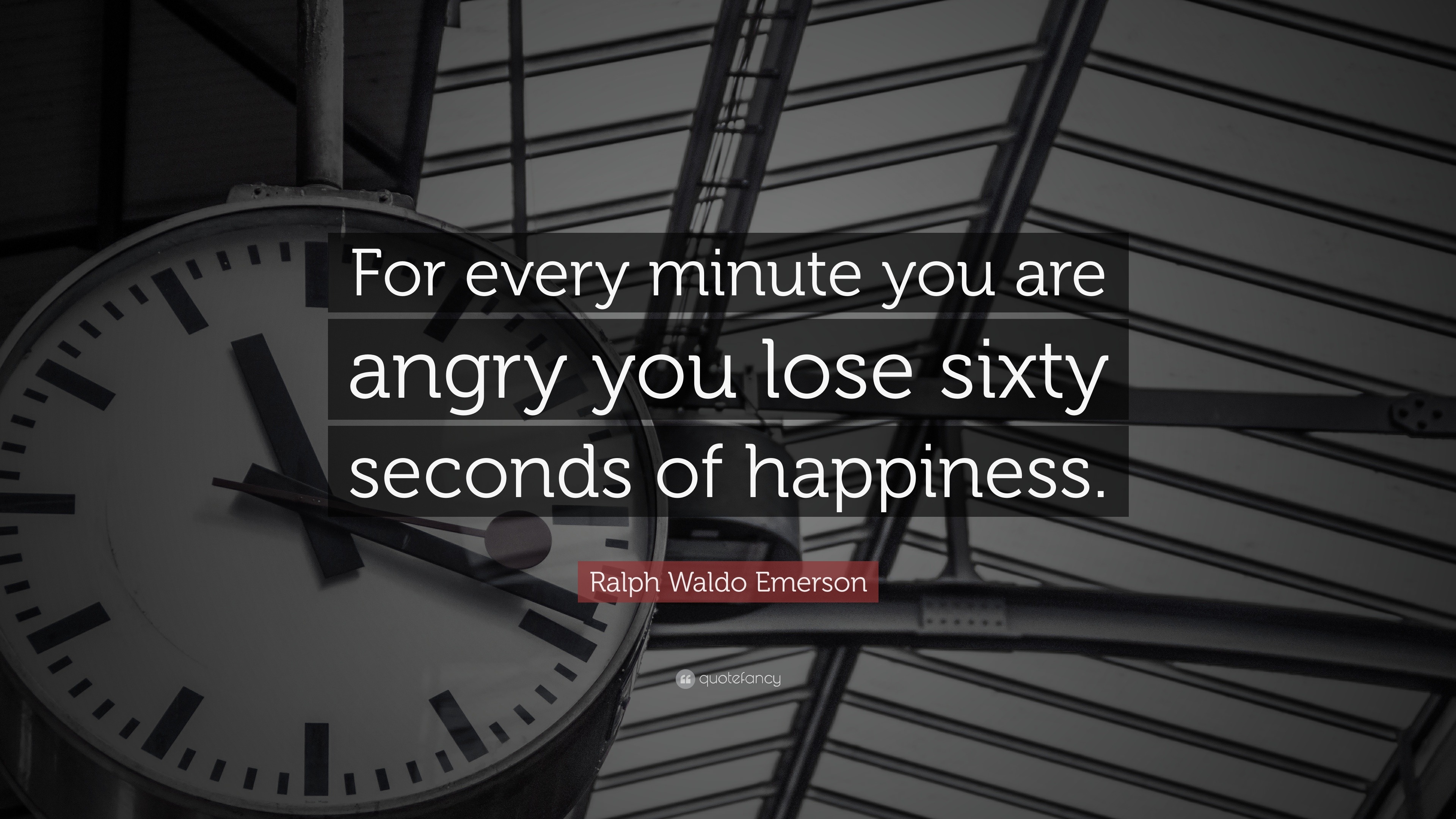 Ralph Waldo Emerson Quote: “For every minute you are angry you lose ...
