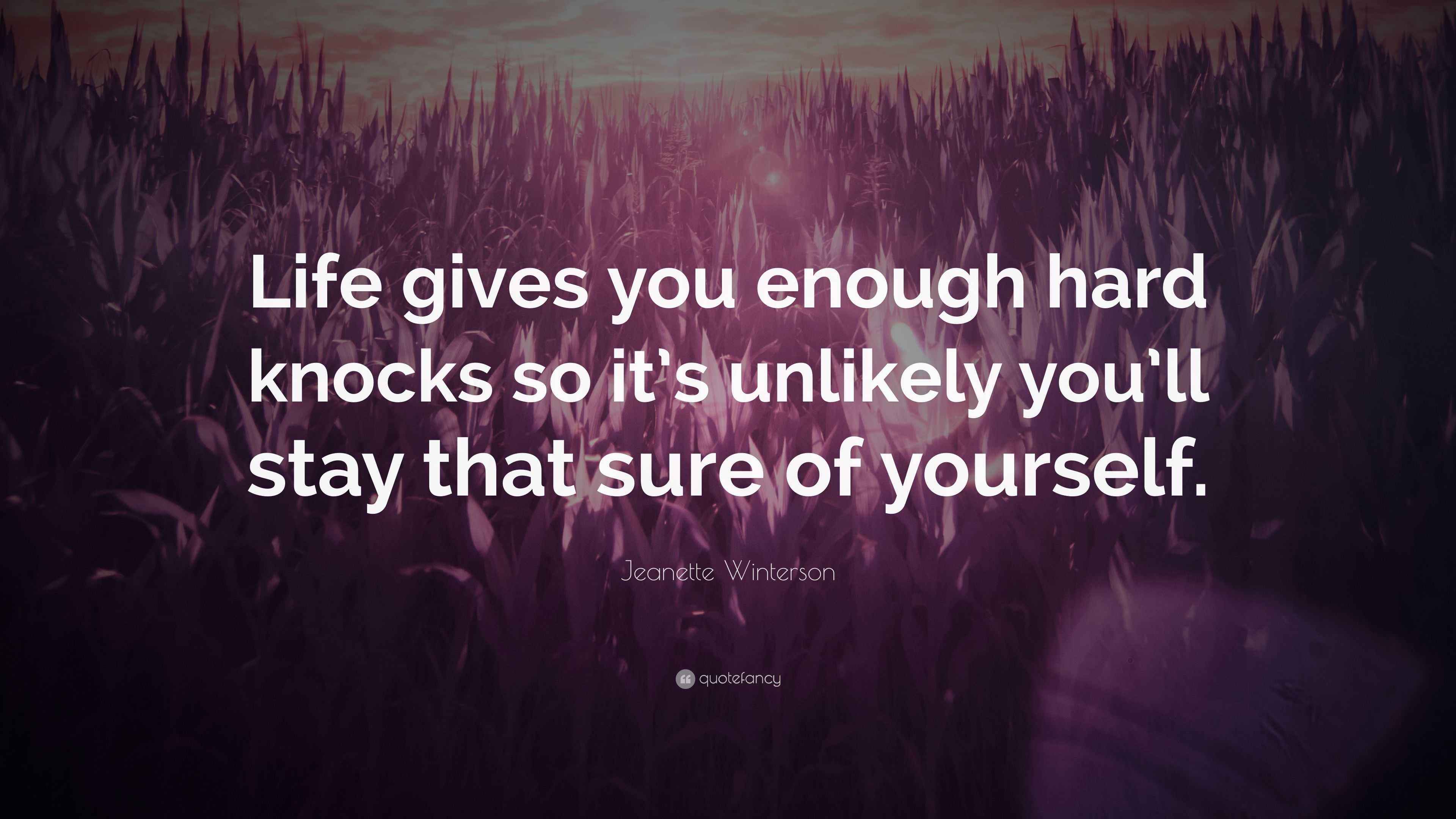 Jeanette Winterson Quote: “Life gives you enough hard knocks so it’s ...