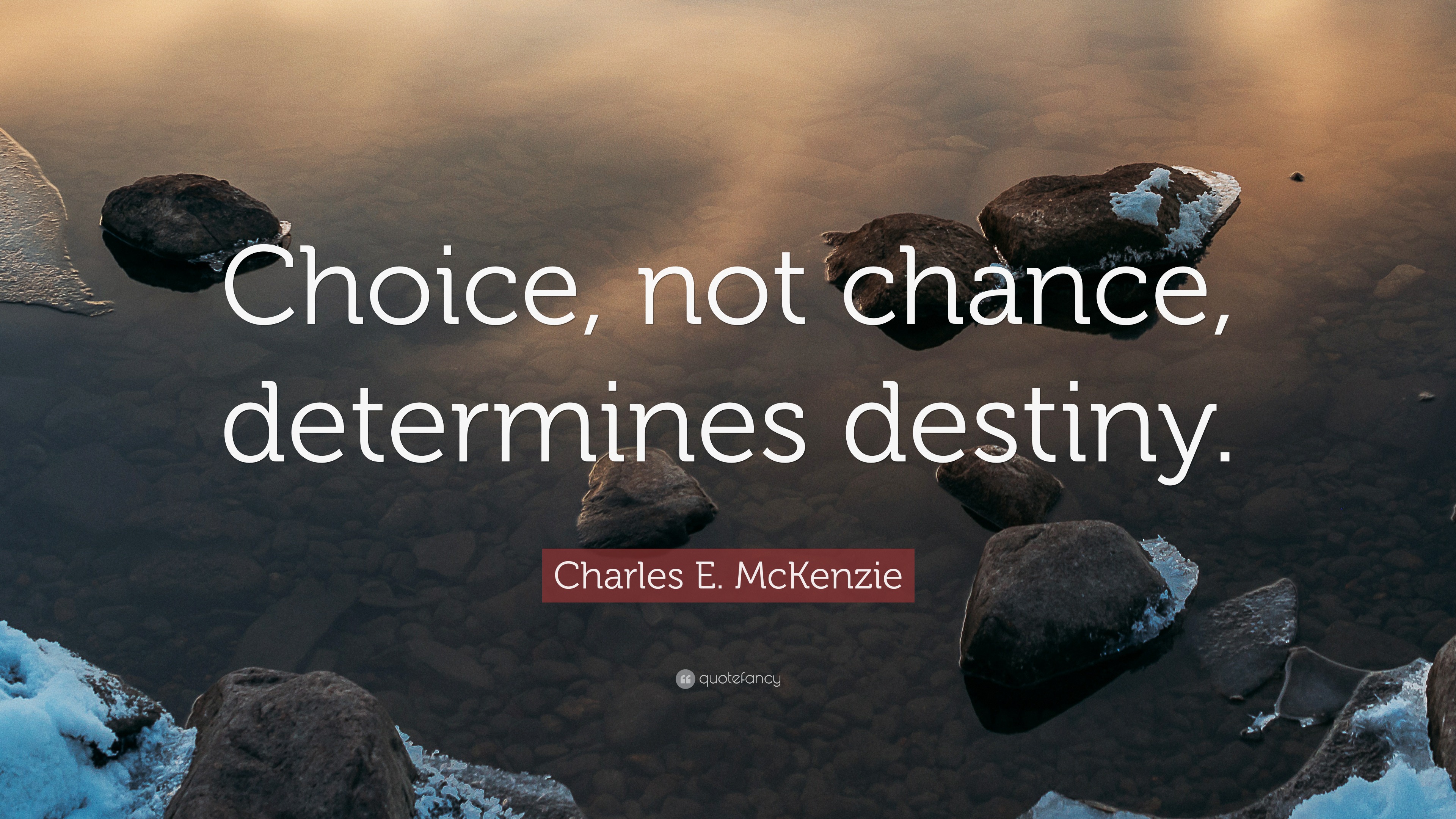 Charles E. McKenzie Quote: “Choice, not chance, determines destiny.”