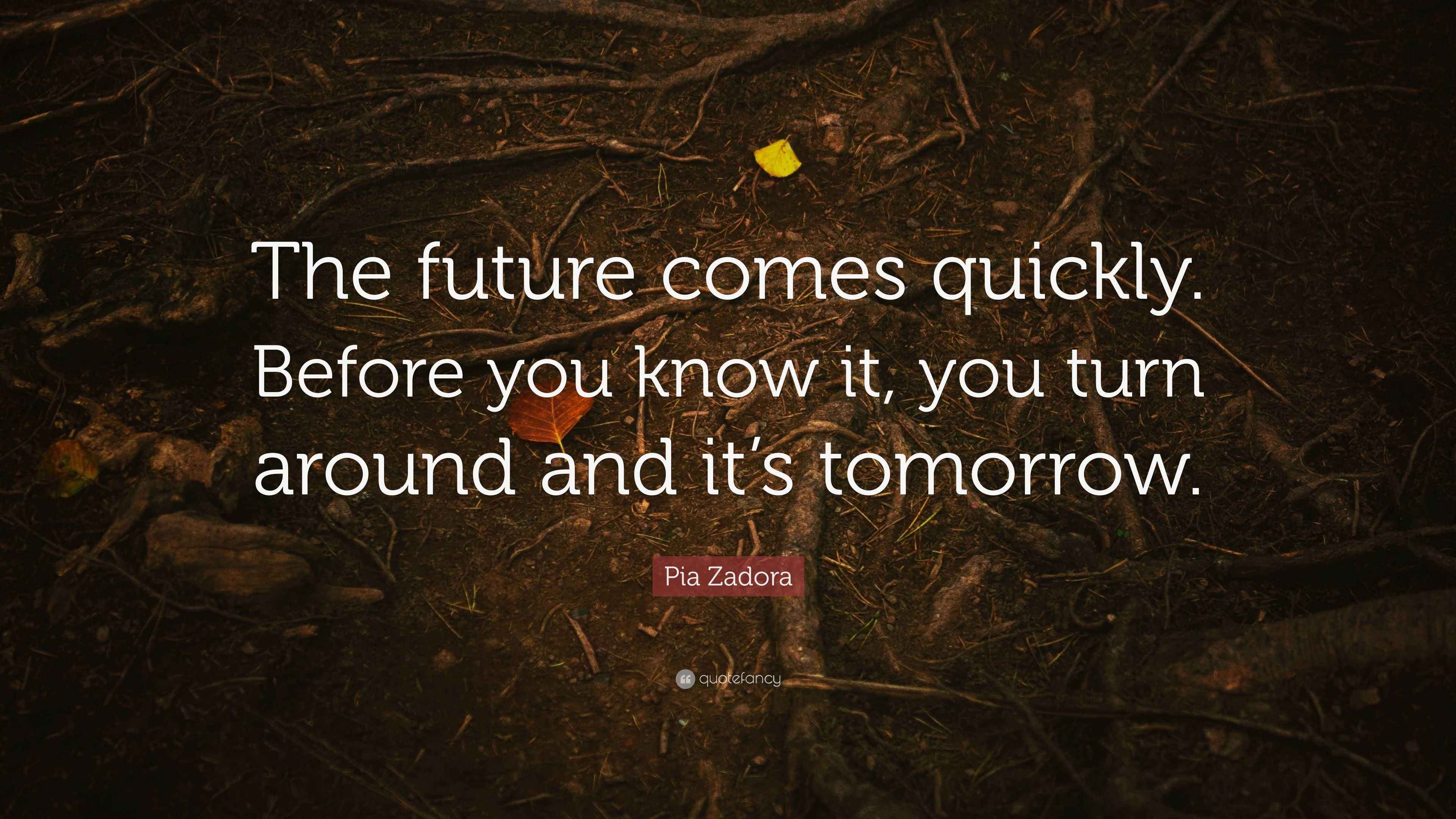 Pia Zadora Quote: “The future comes quickly. Before you know it, you ...