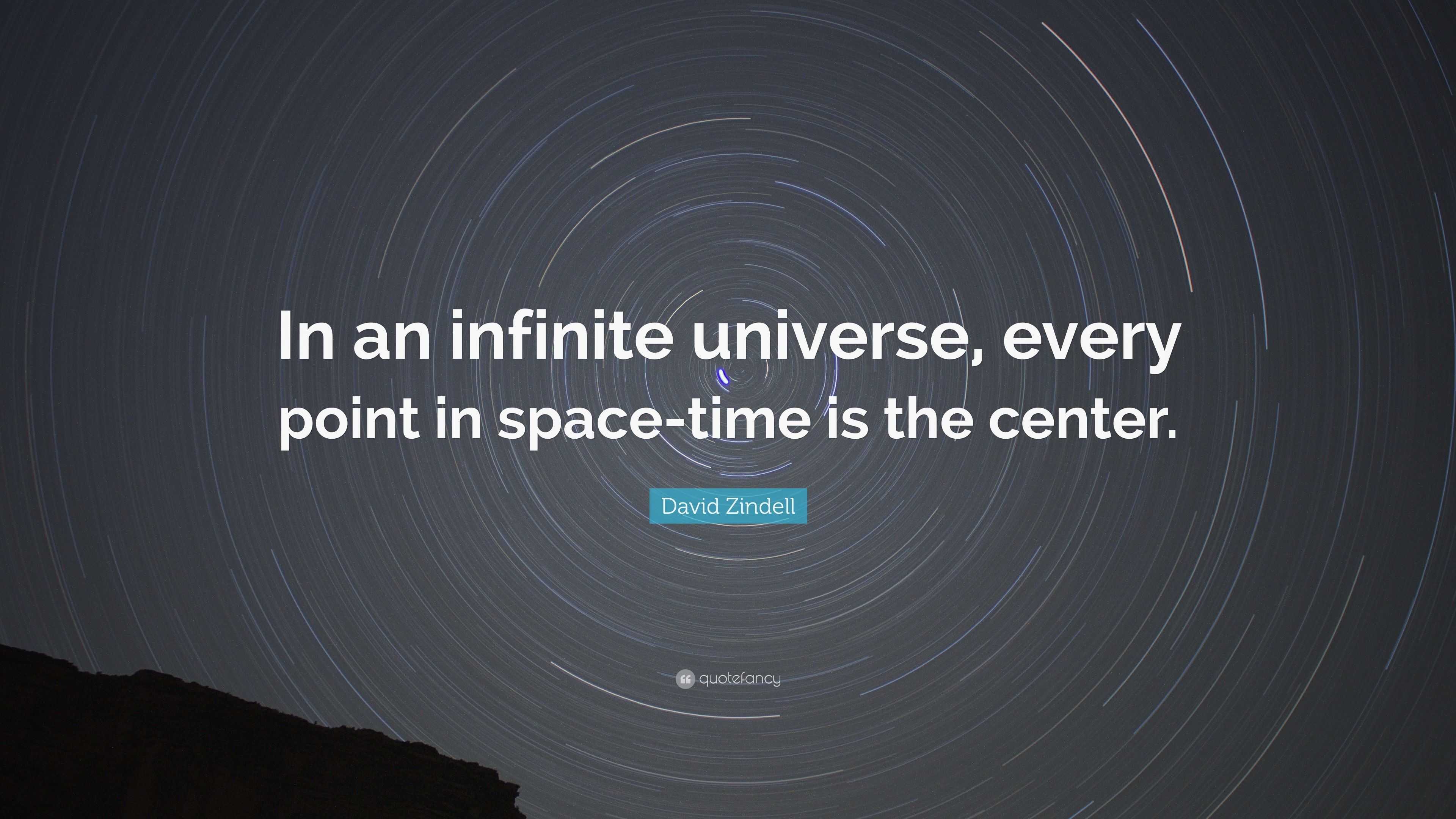 David Zindell Quote: “In an infinite universe, every point in space ...