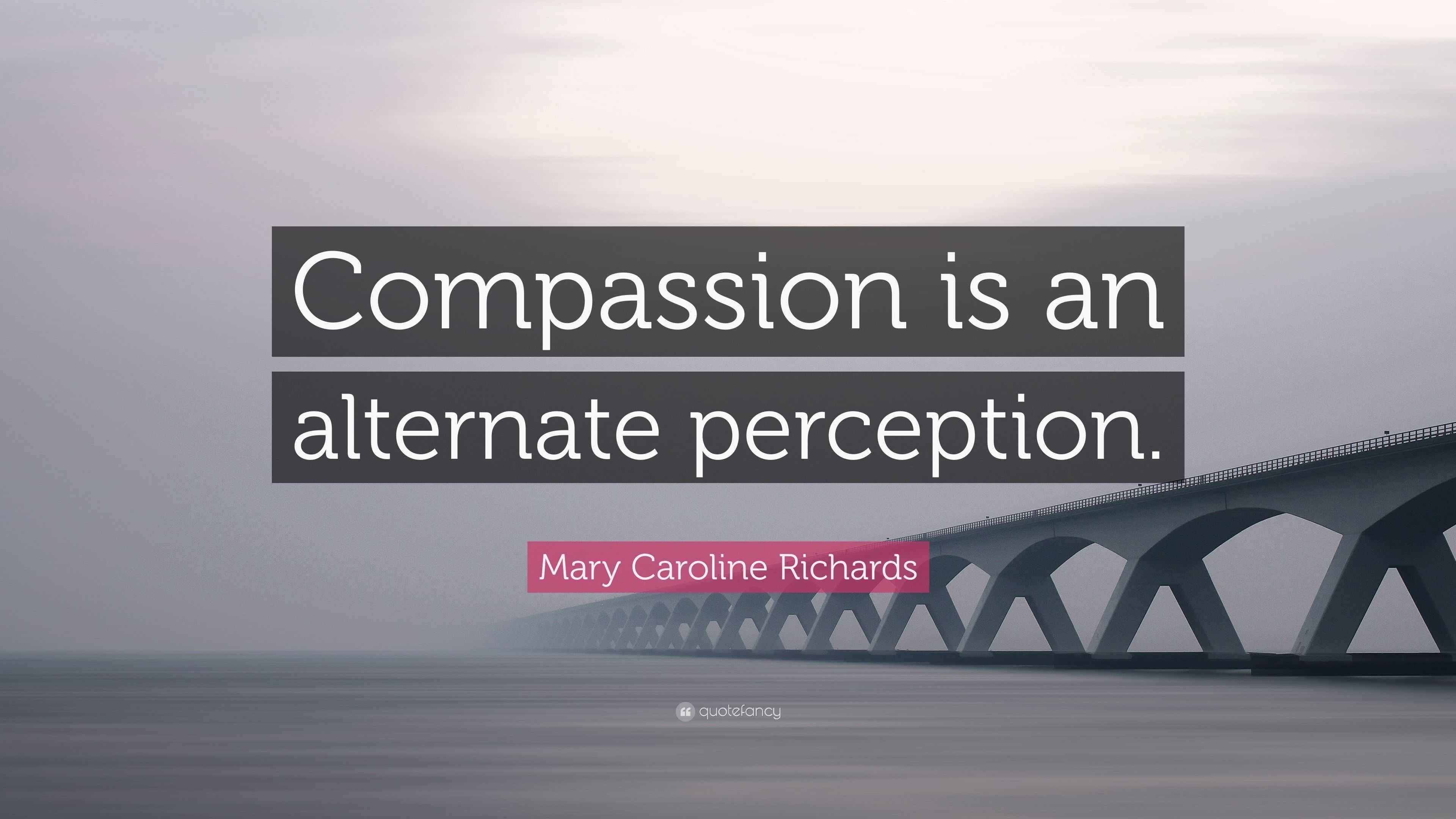 Mary Caroline Richards Quote: “Compassion is an alternate perception.”