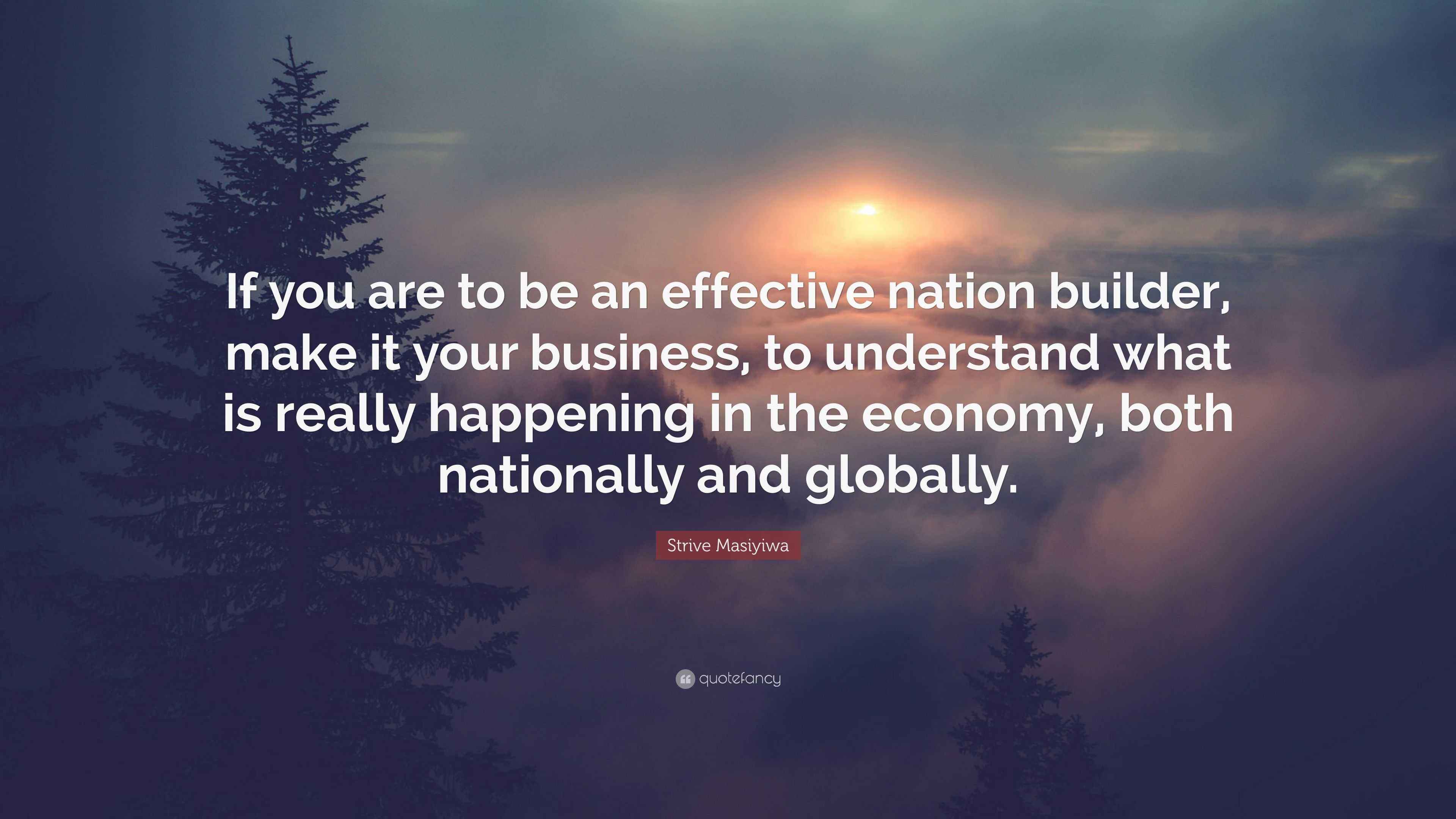 Strive Masiyiwa Quote: “If you are to be an effective nation builder ...