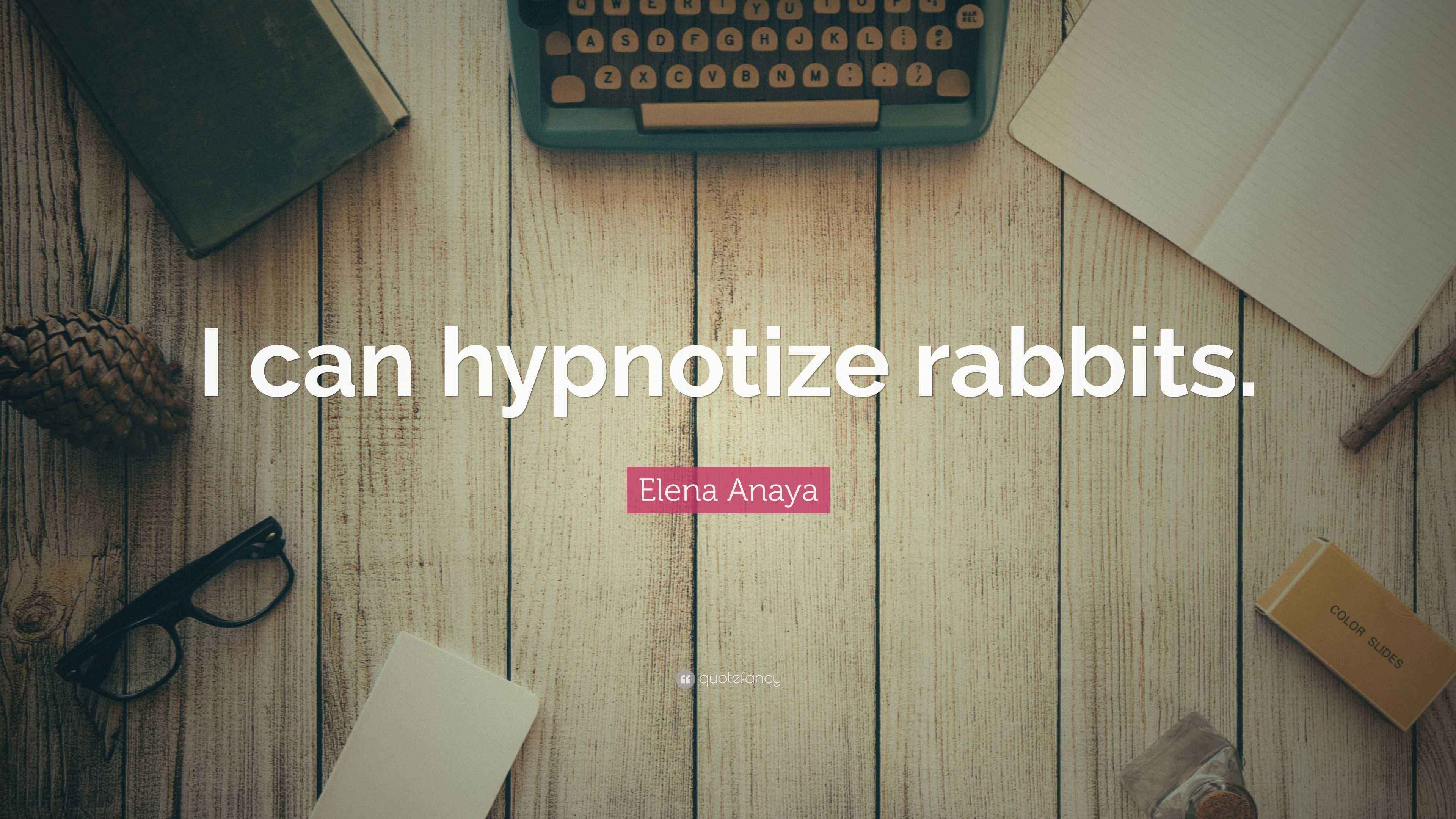 Elena Anaya Quote: “I can hypnotize rabbits.”