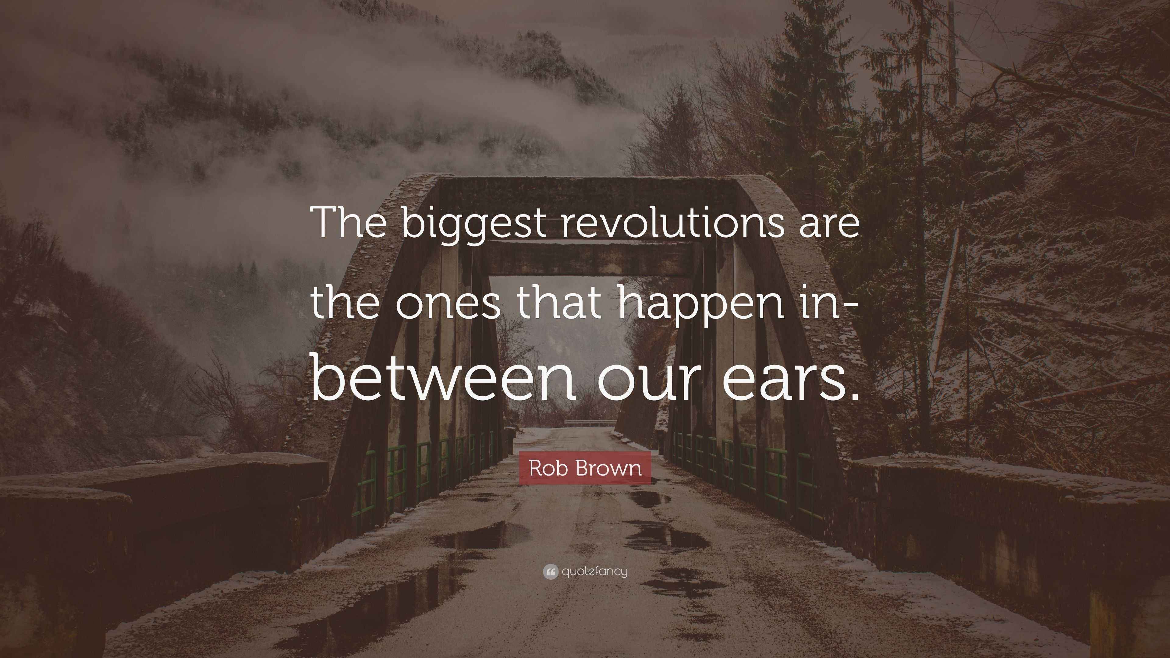 Rob Brown Quote: “The biggest revolutions are the ones that happen in ...