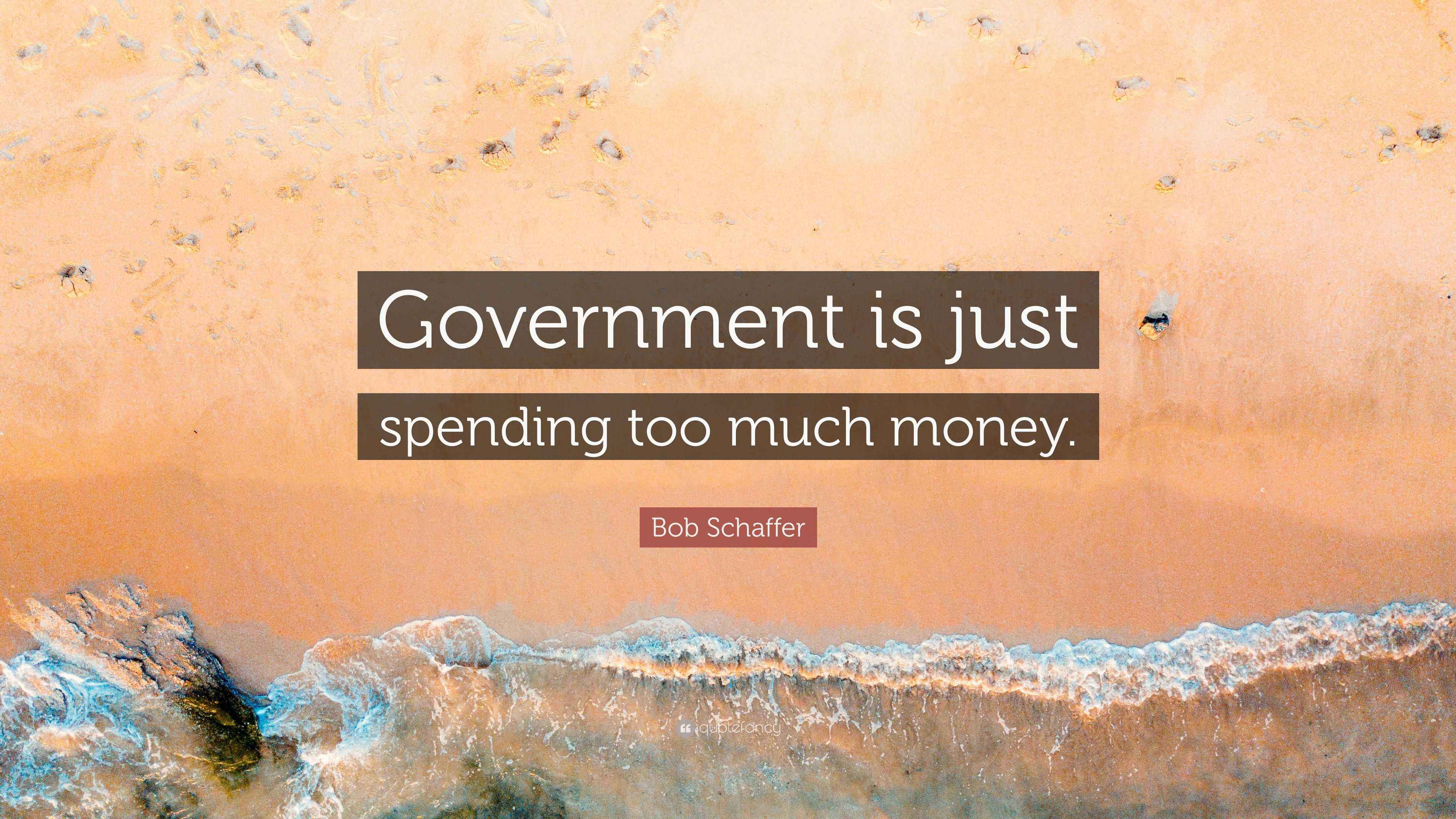 Bob Schaffer Quote: “Government is just spending too much money.”